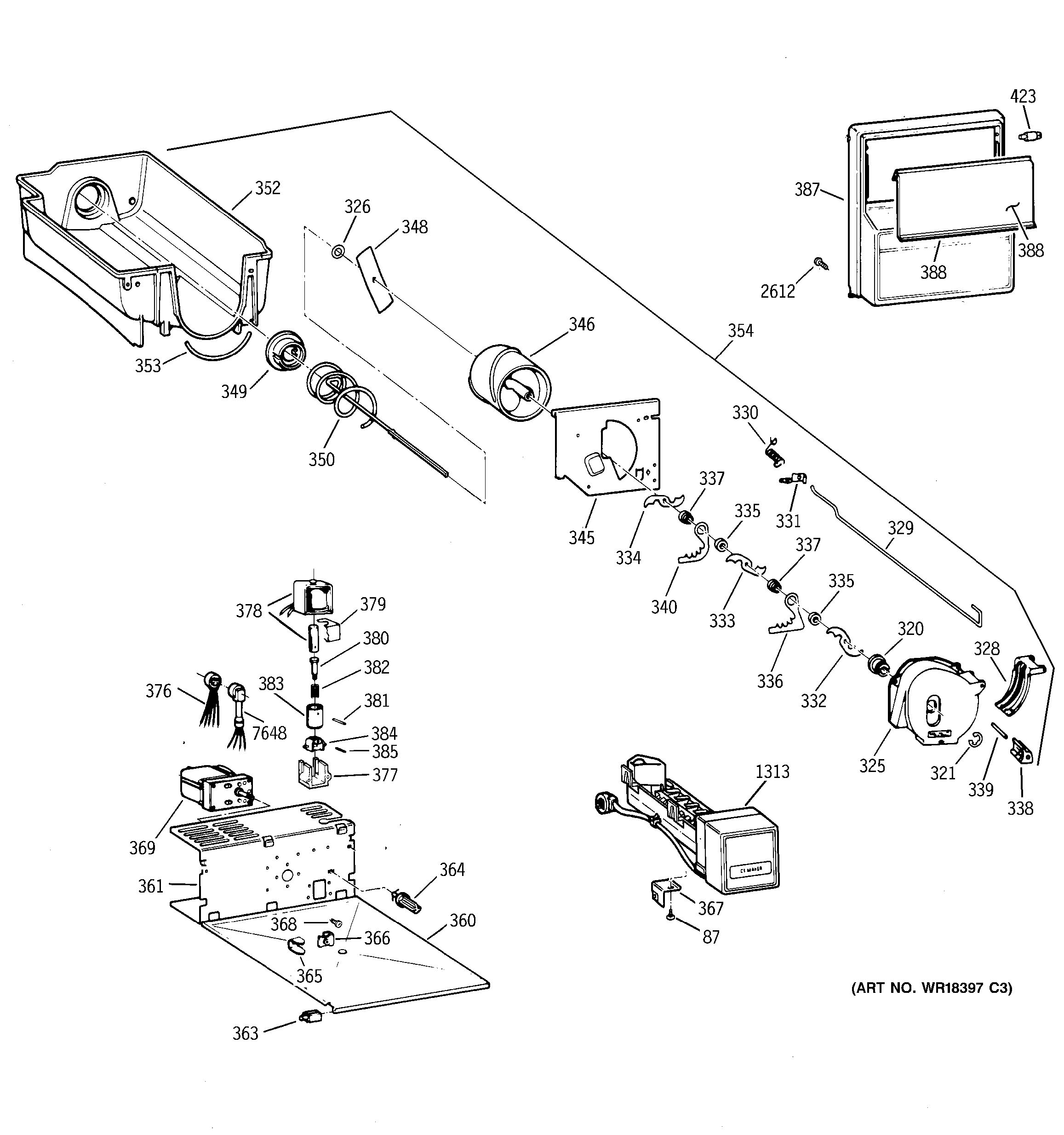 Assembly View for ICE MAKER & DISPENSER | ZISS42DYASS