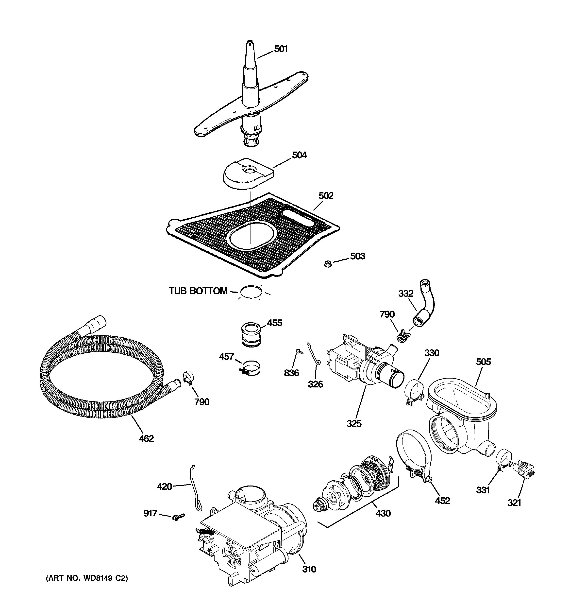 Assembly View for MOTOR-PUMP MECHANISM | EDW3060G03SS