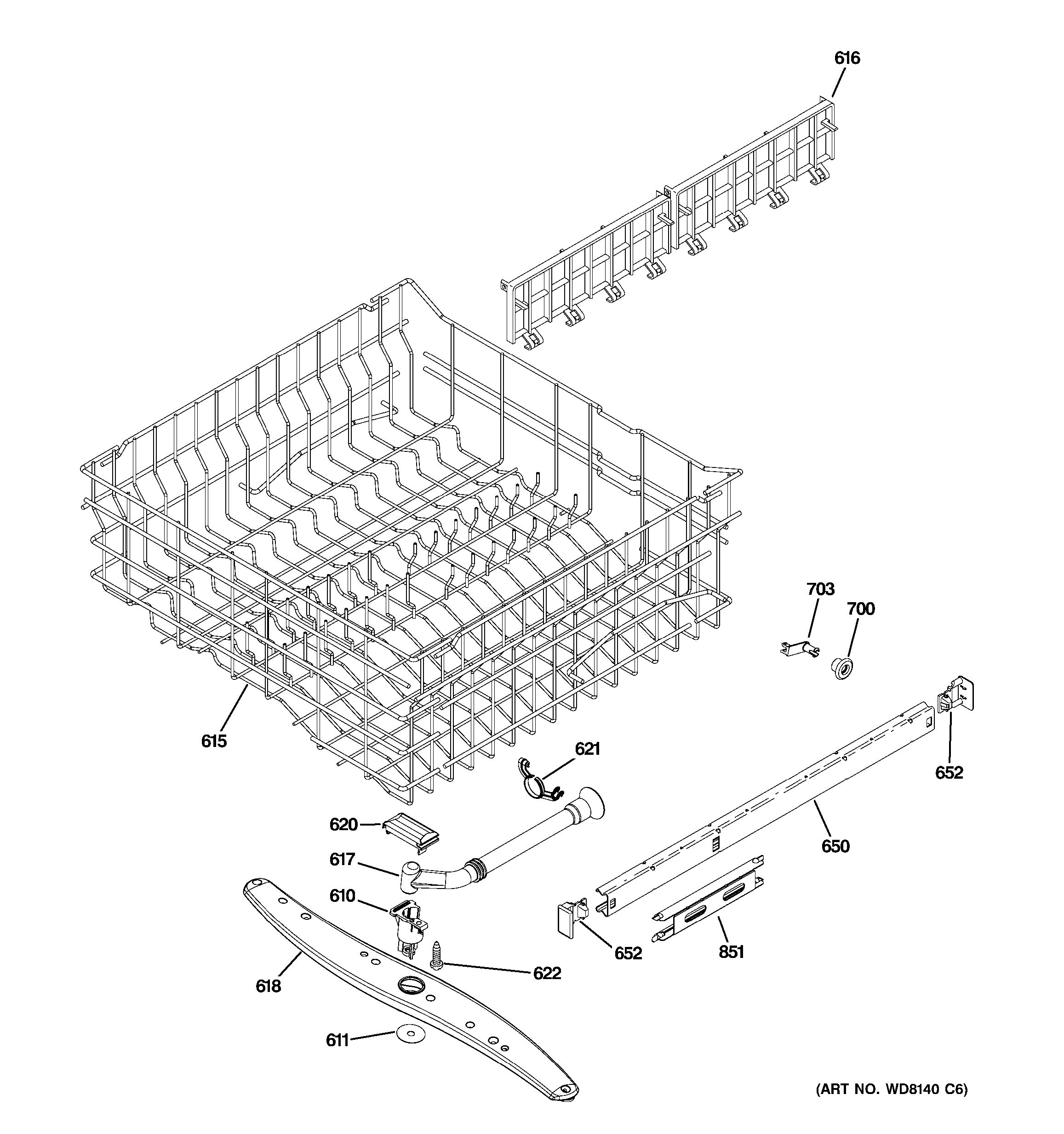 Assembly View for UPPER RACK ASSEMBLY | PDW8280J03SS
