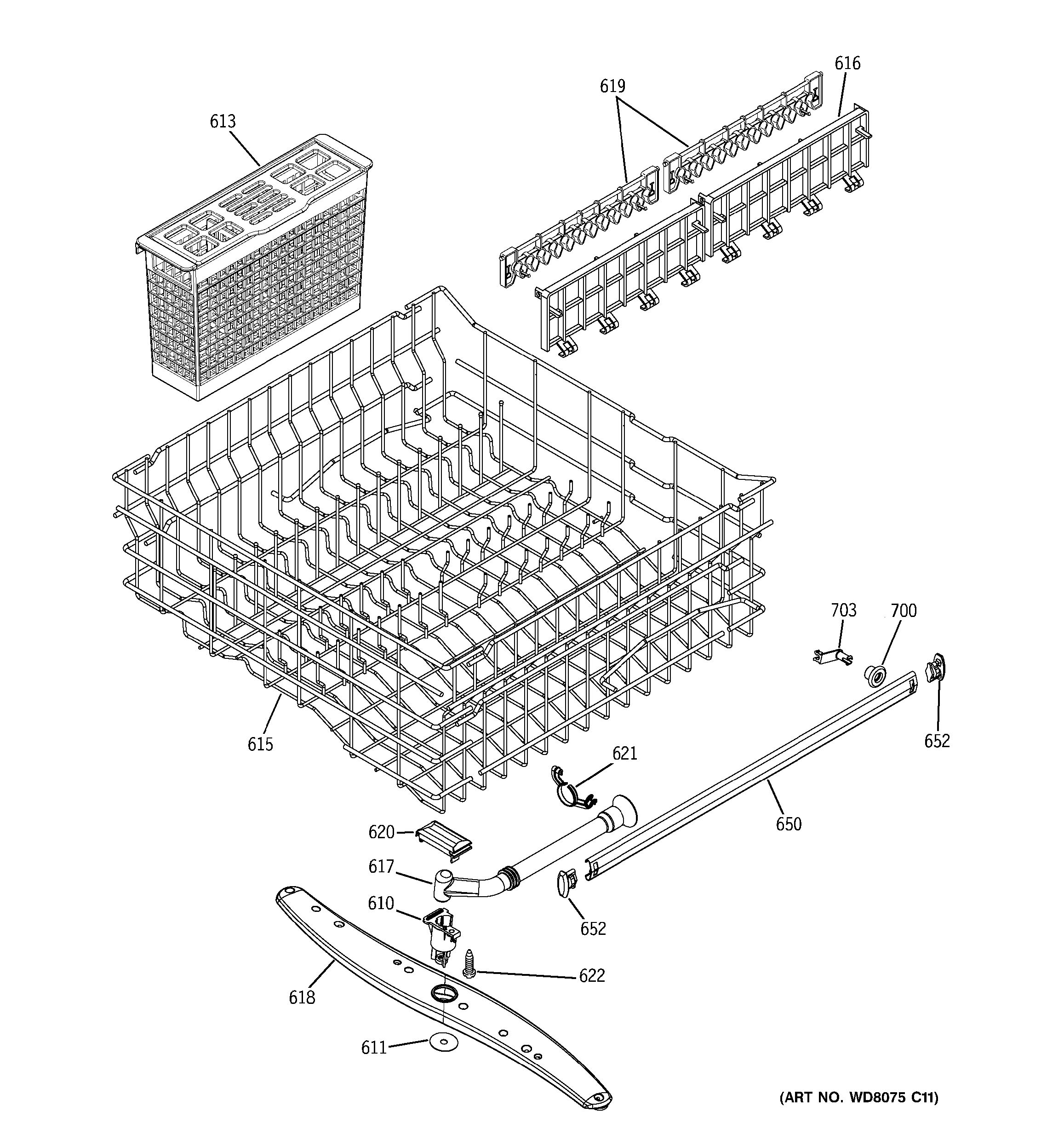 Assembly View for UPPER RACK ASSEMBLY | GLD6300L00BB