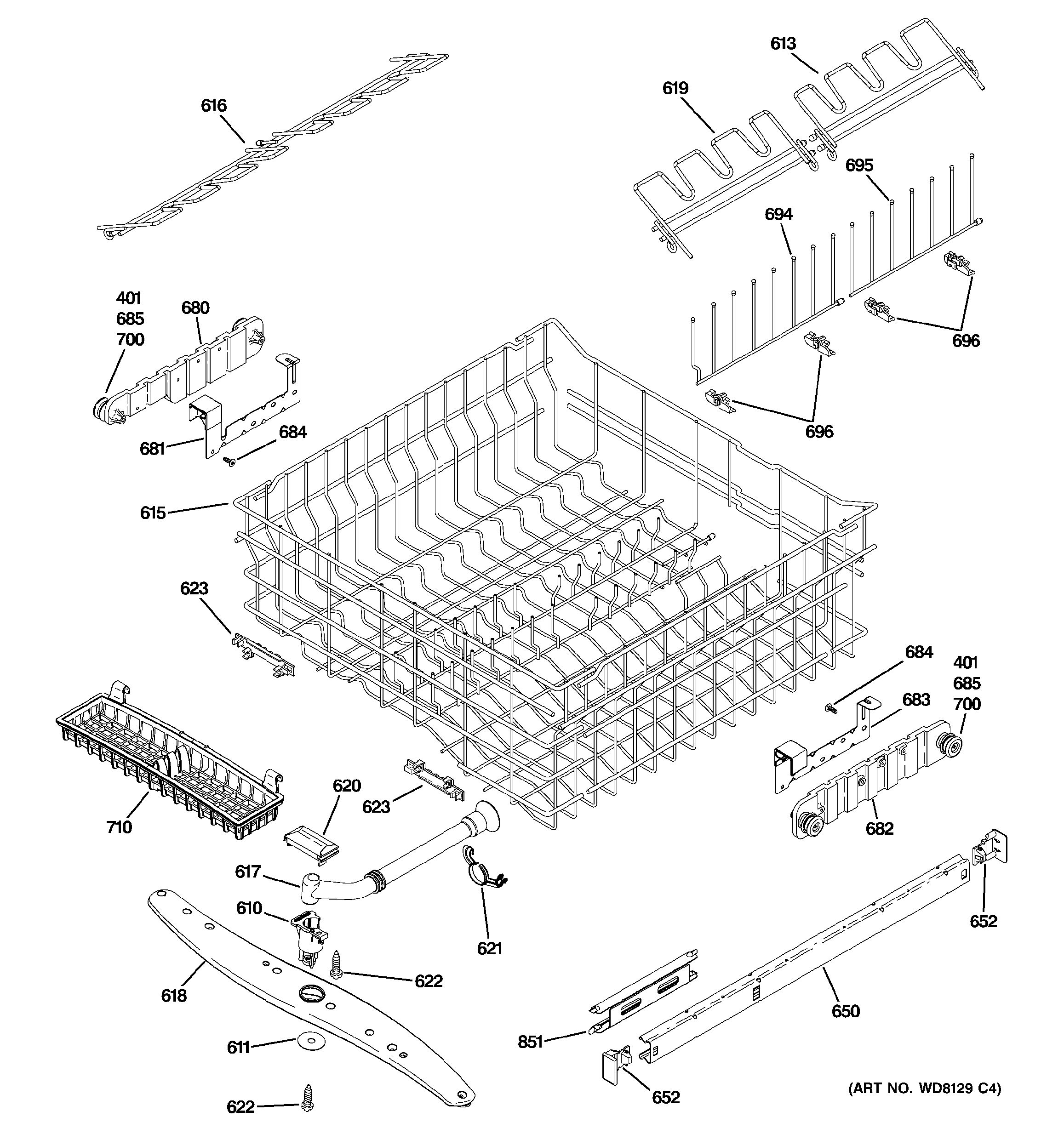 Assembly View for UPPER RACK ASSEMBLY | ZBD0710K10SS