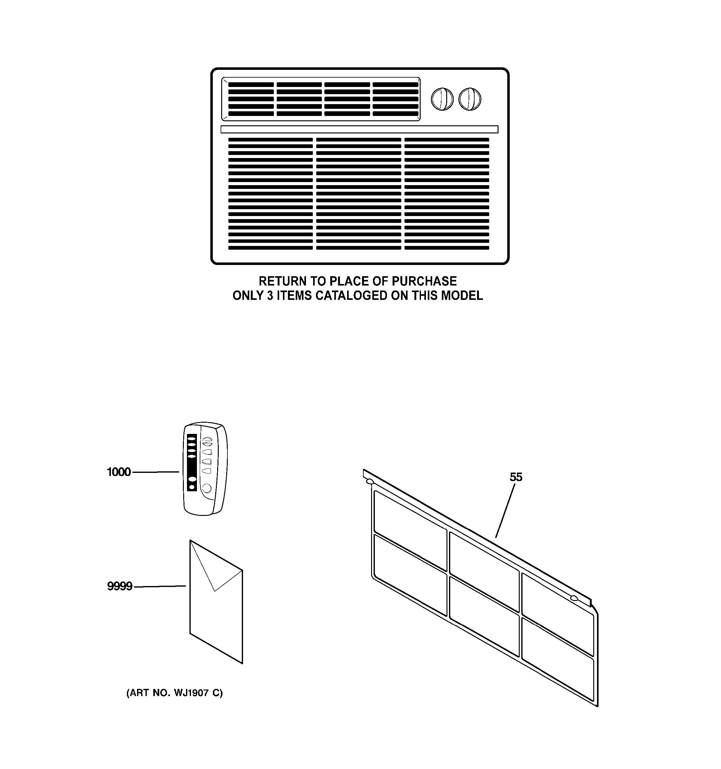 Assembly View for ROOM AIR CONDITIONER | ASH08FKS1
