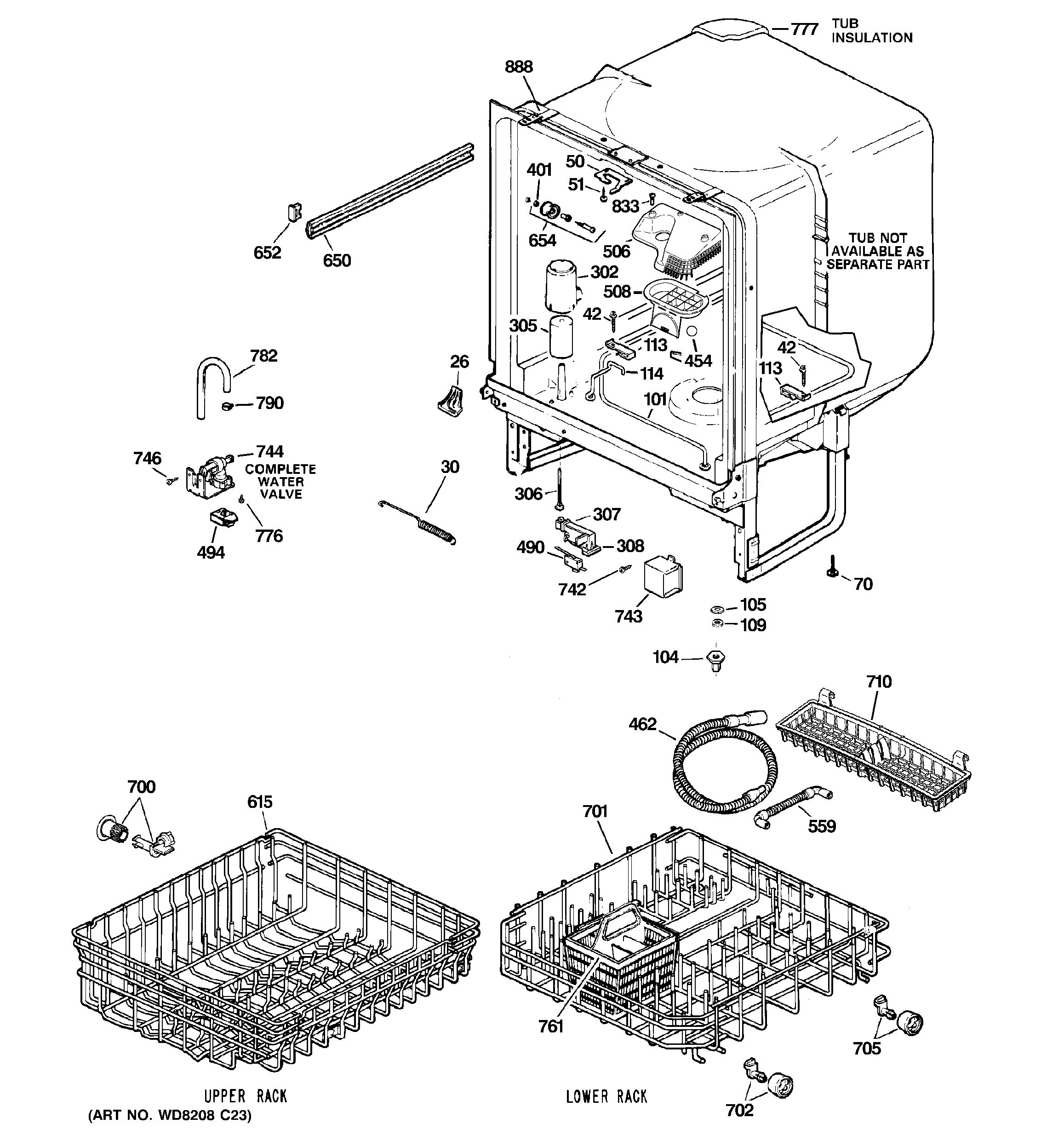 Assembly View for BODY PARTS | GSD2400N00WW