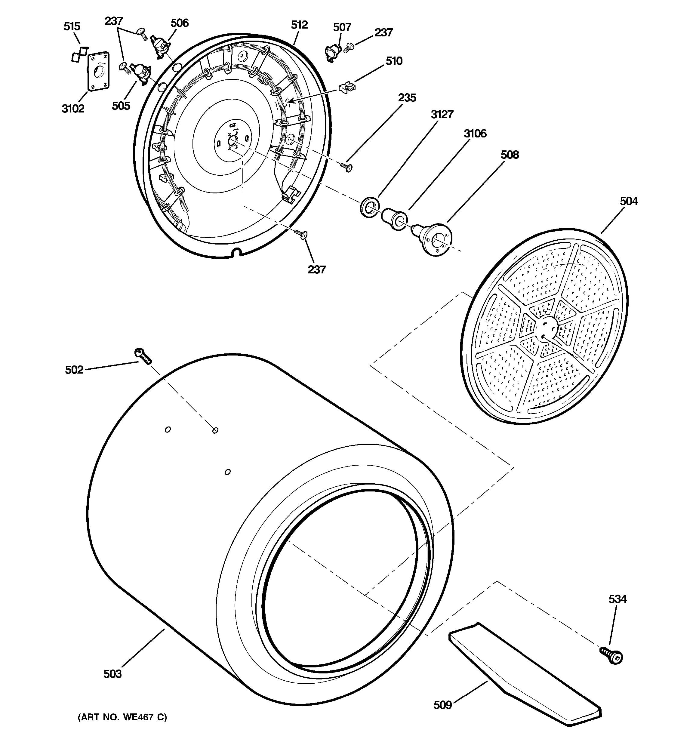 Assembly View for DRUM | DHDVH52EF0WW
