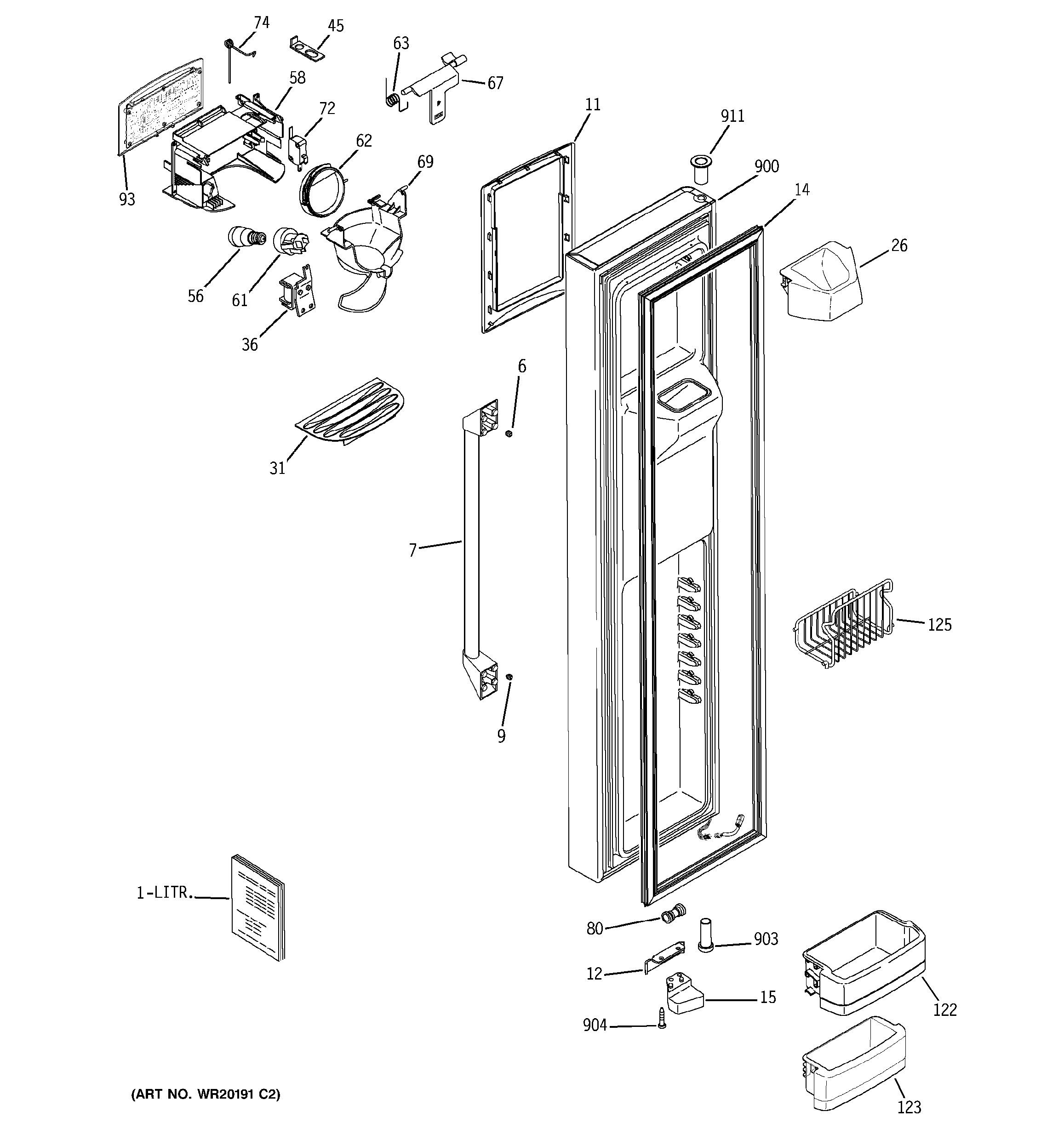 Assembly View for FREEZER DOOR | CSS25USWCSS