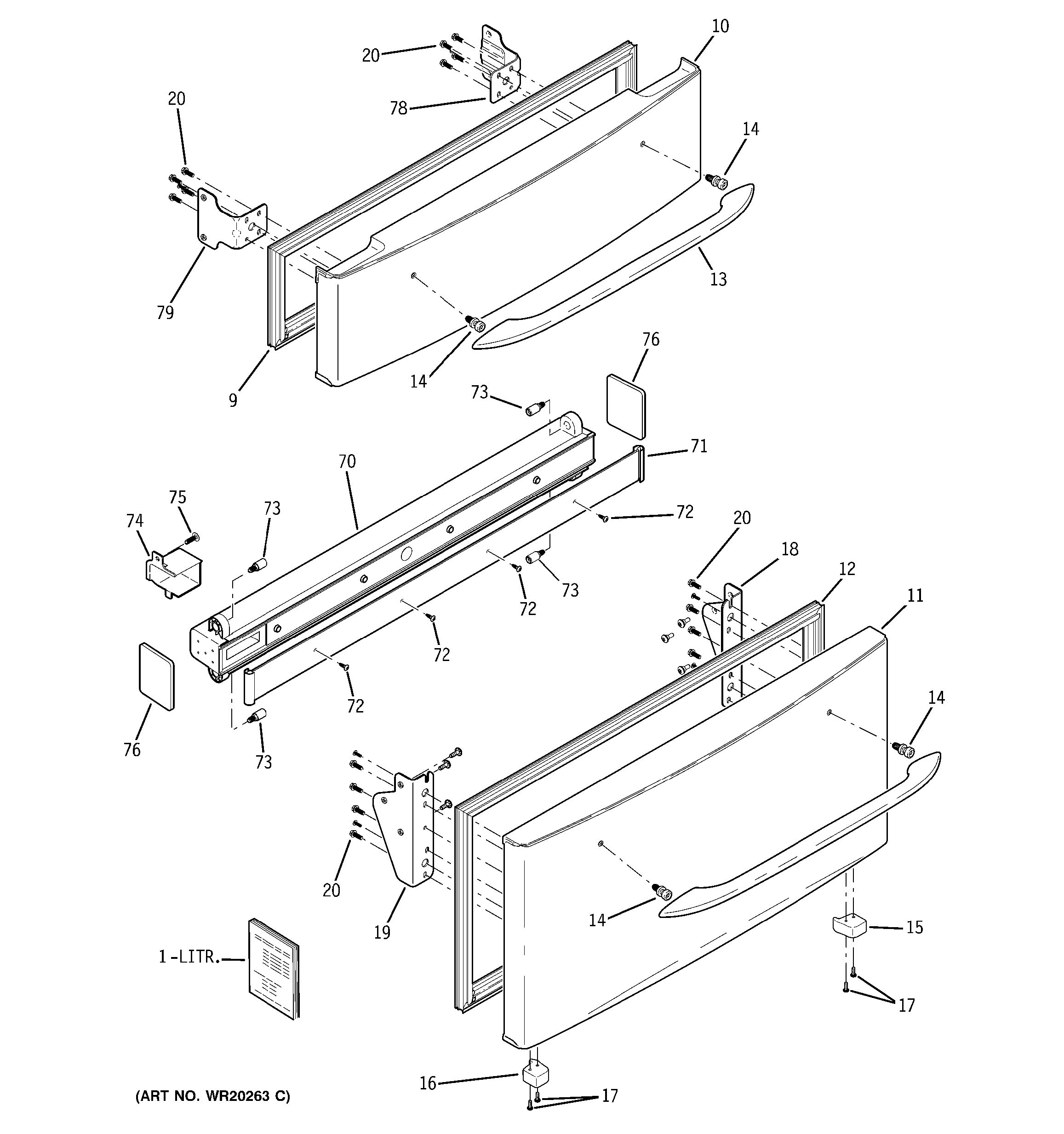 Assembly View for FREEZER DOORS | PGSS5PJXASS