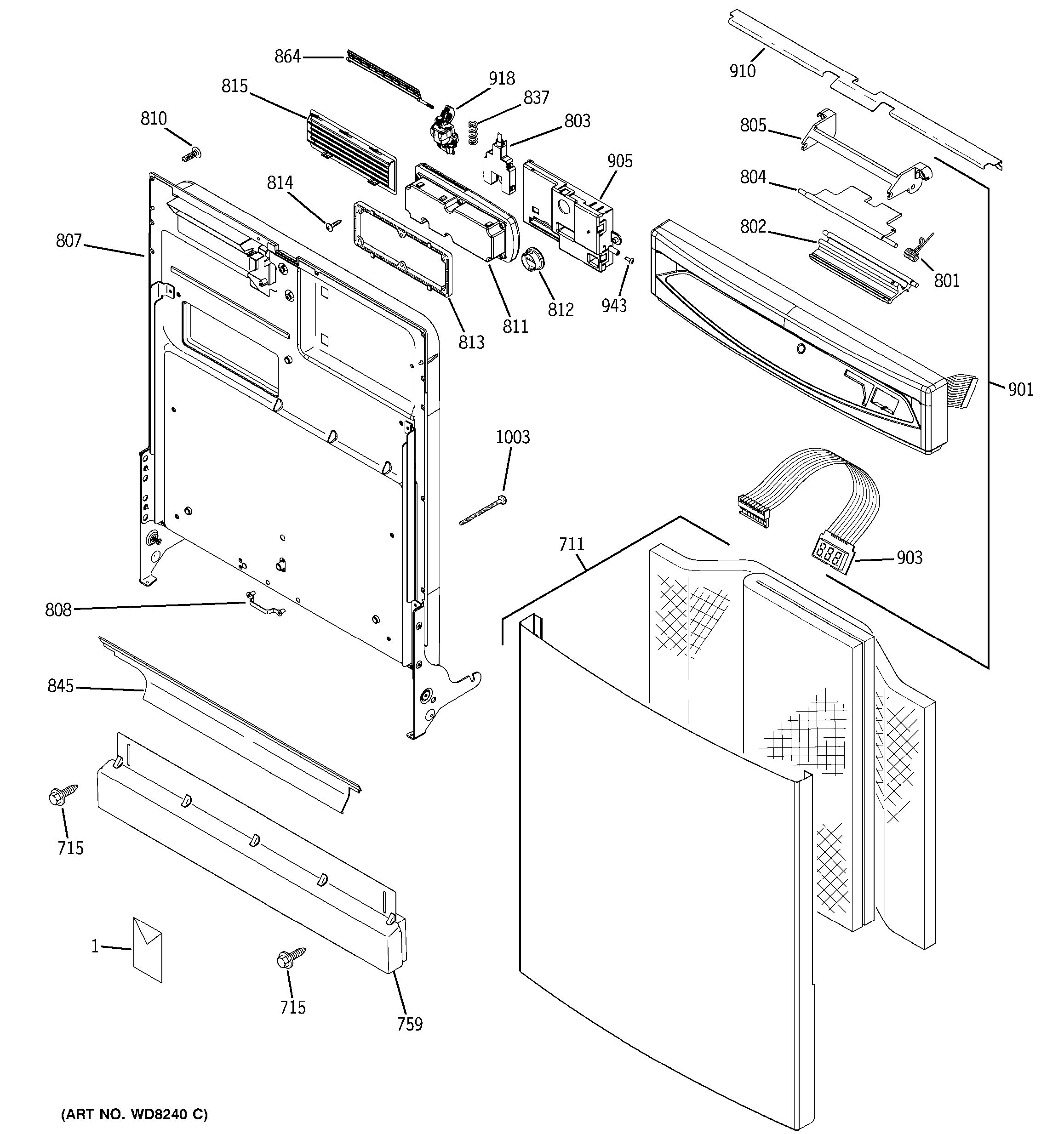 Assembly View for ESCUTCHEON & DOOR ASSEMBLY | GLD6960N20SS