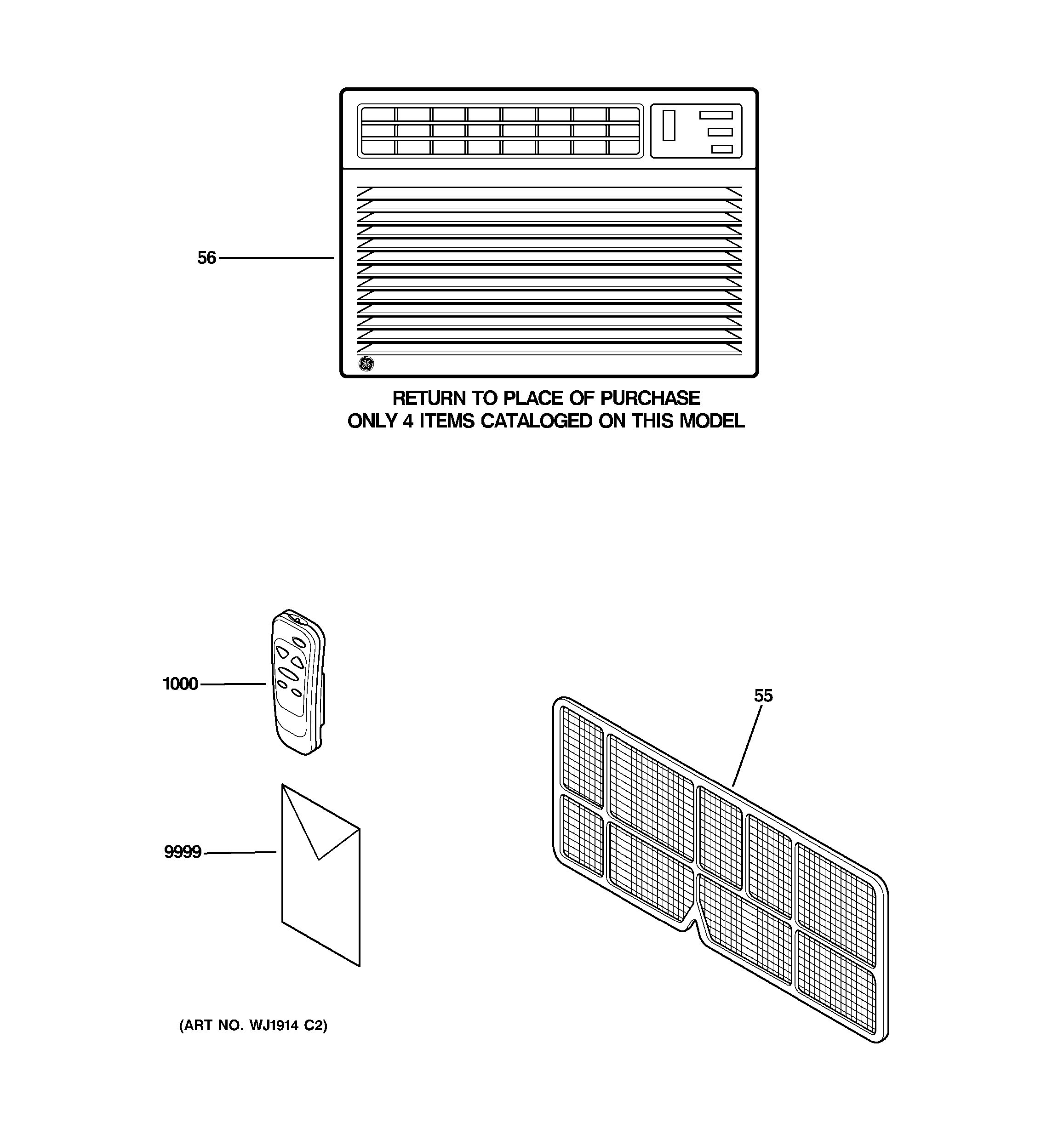 Assembly View for ROOM AIR CONDITIONER | AEH08ALG1