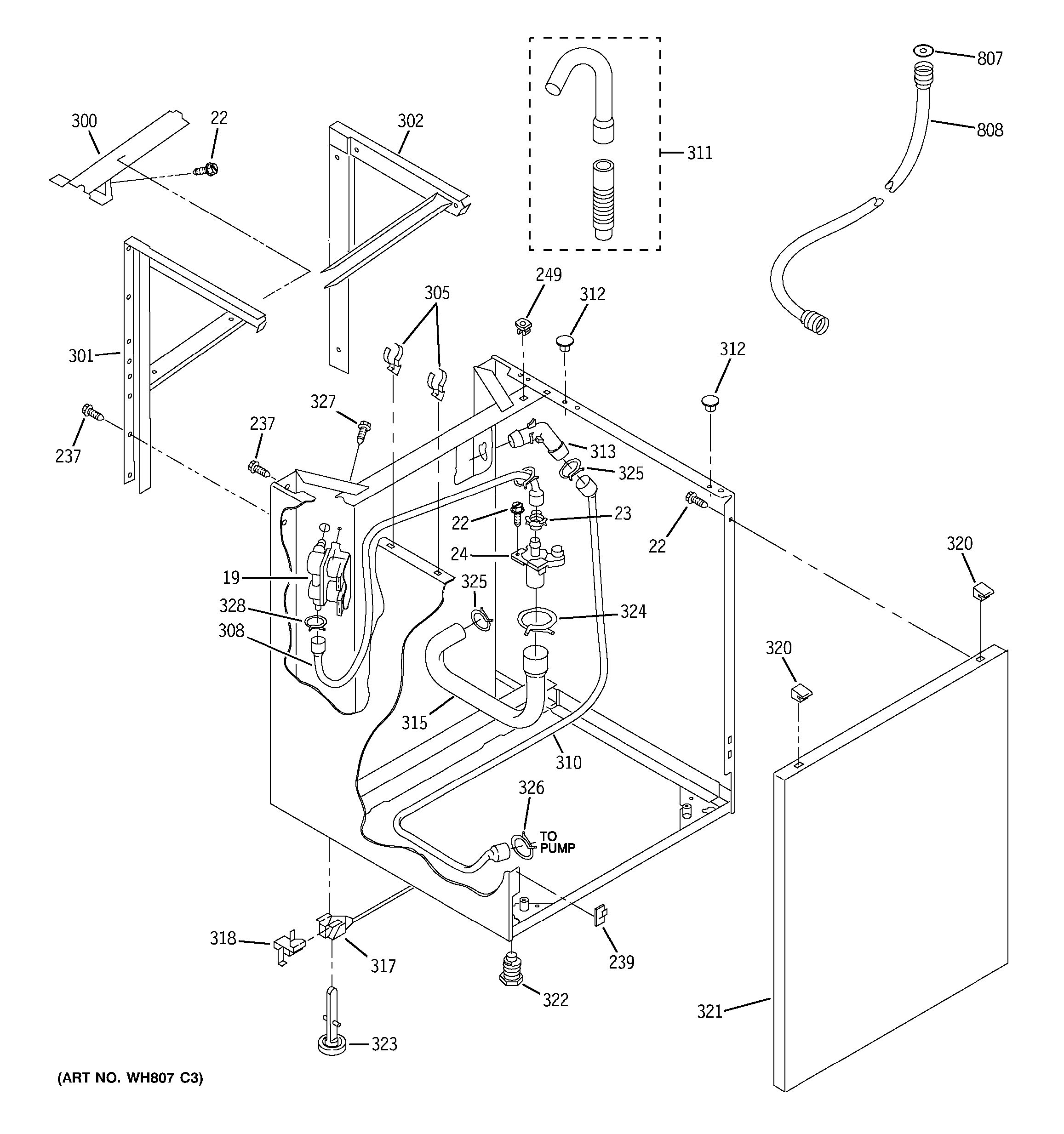 Assembly View for DRYER SUPPORT & WASHER CABINET | WSM2480D3WW