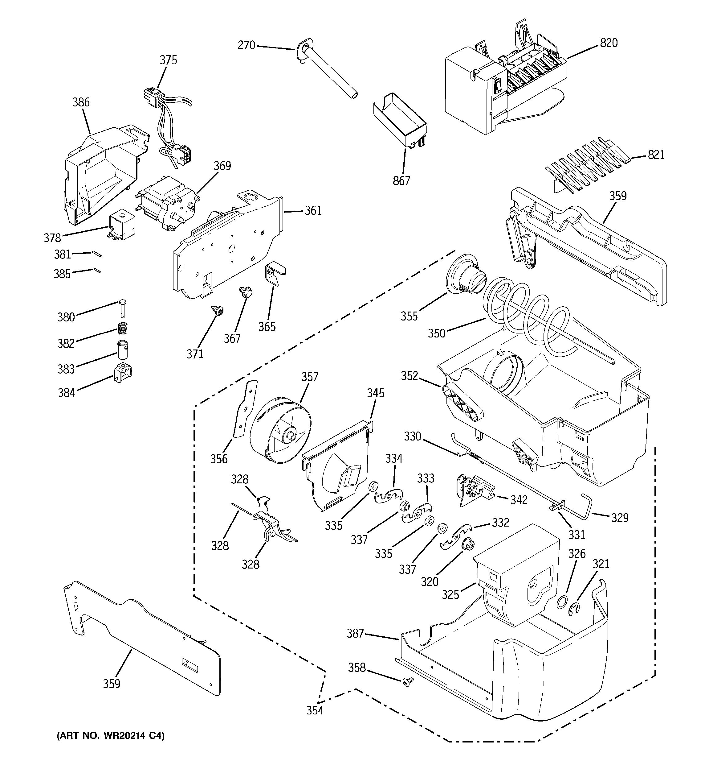 Assembly View for ICE MAKER & DISPENSER | PSHS6TGXBDSS