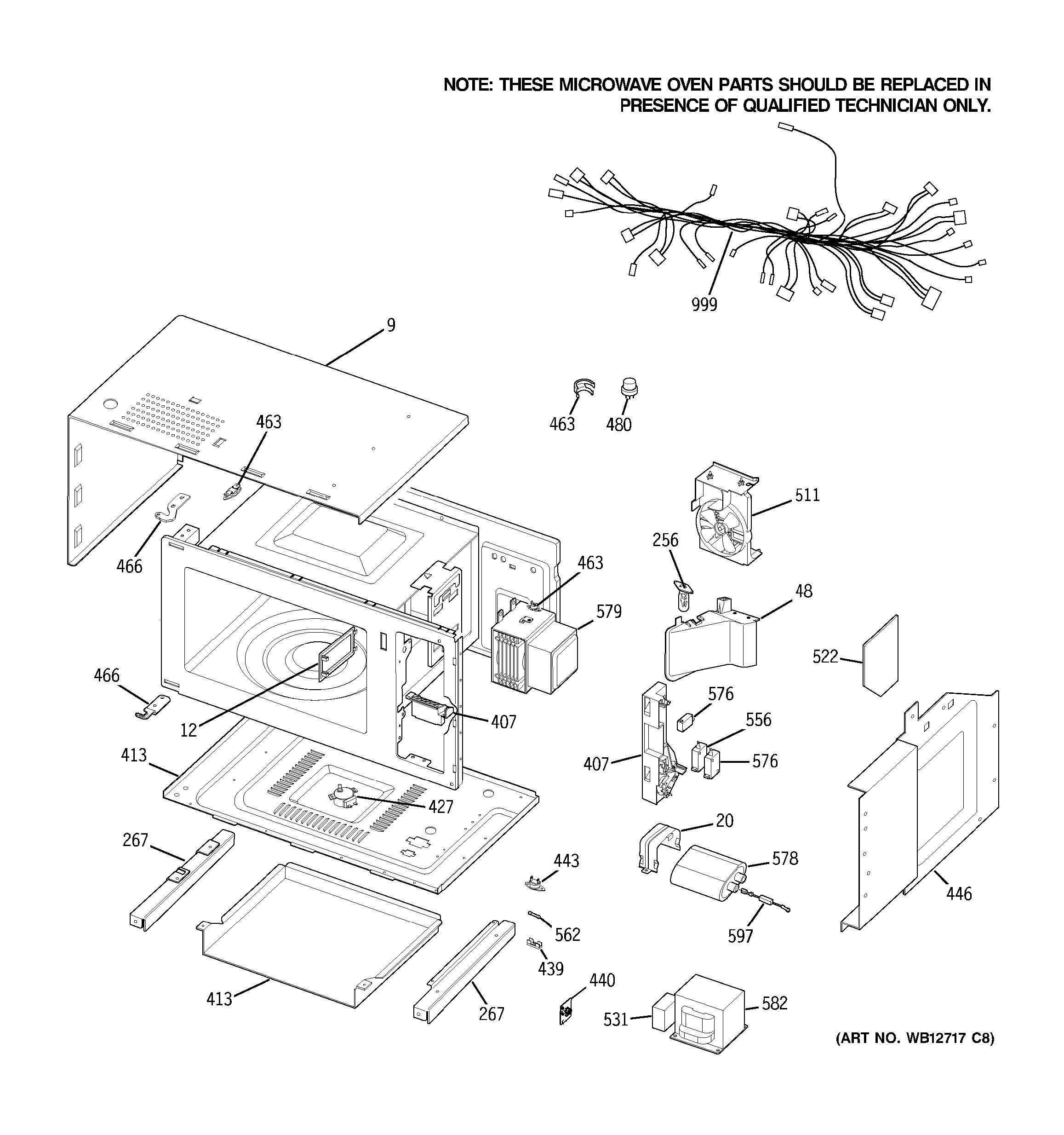 Assembly View for MICROWAVE BODY PARTS | JKP86SH5SS