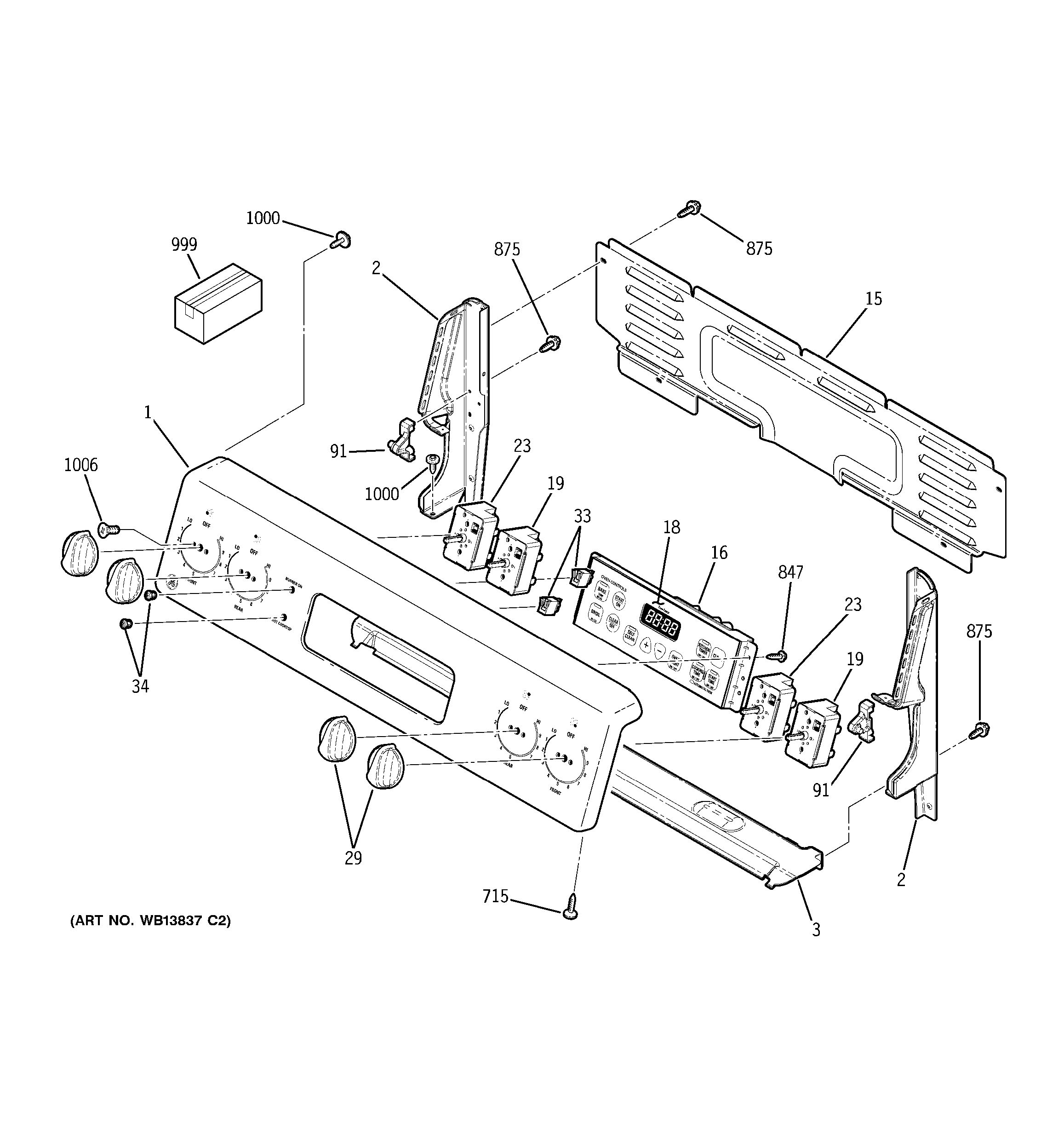 Assembly View for CONTROL PANEL | JBP35SM1SS