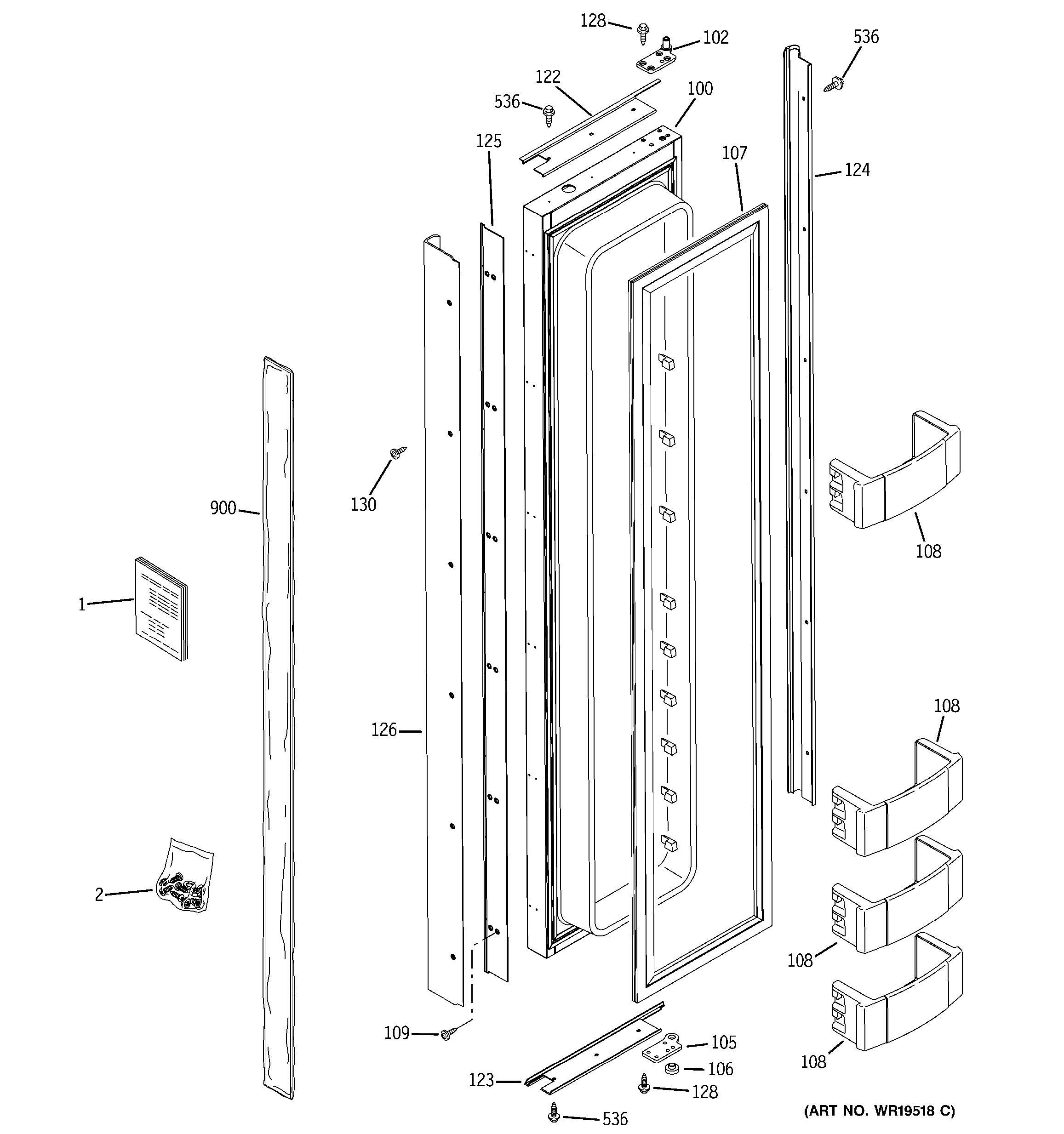 Assembly View for FREEZER DOOR | ZIS420NRK