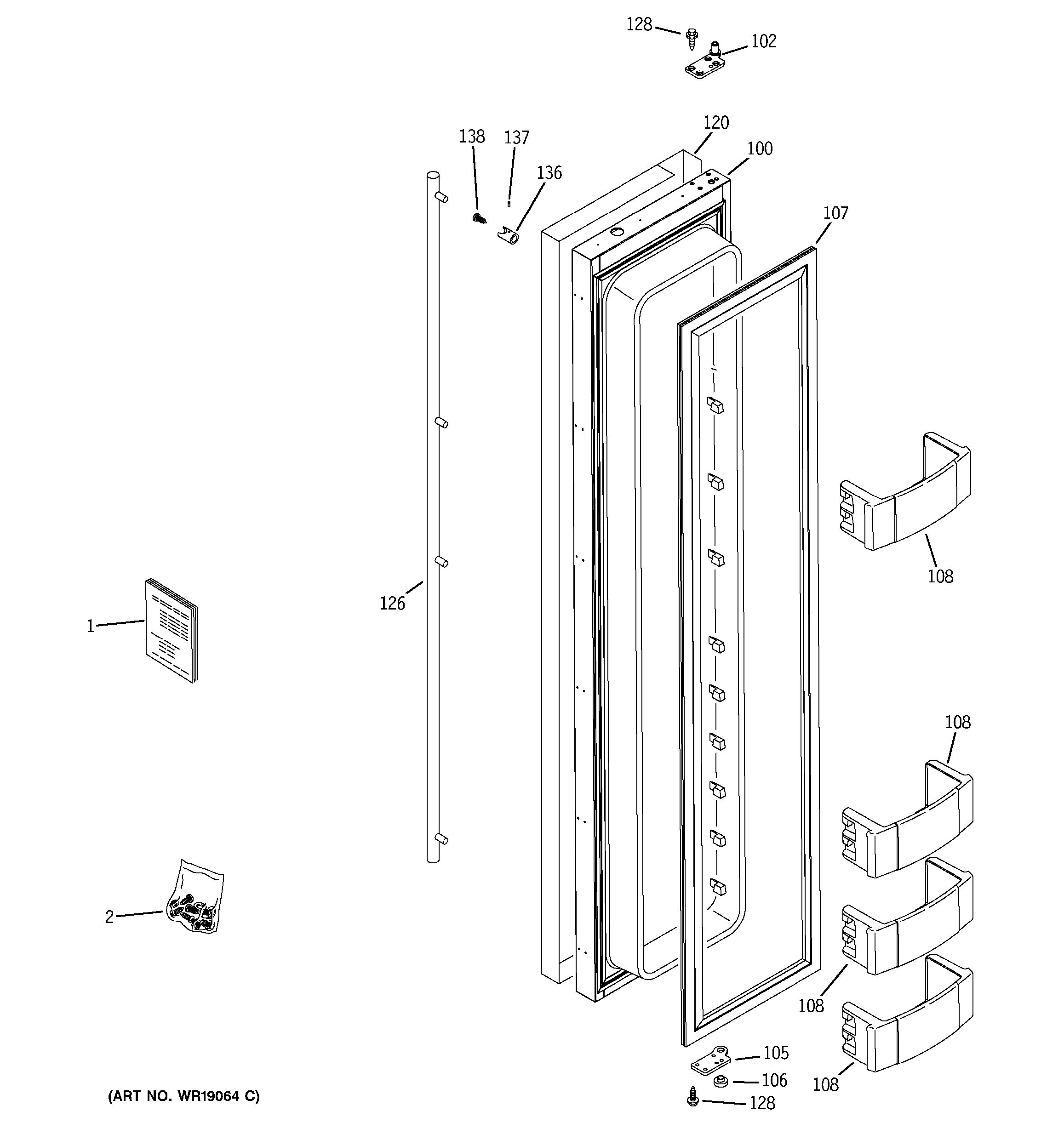 Assembly View for FREEZER DOOR | ZISS360NRKSS