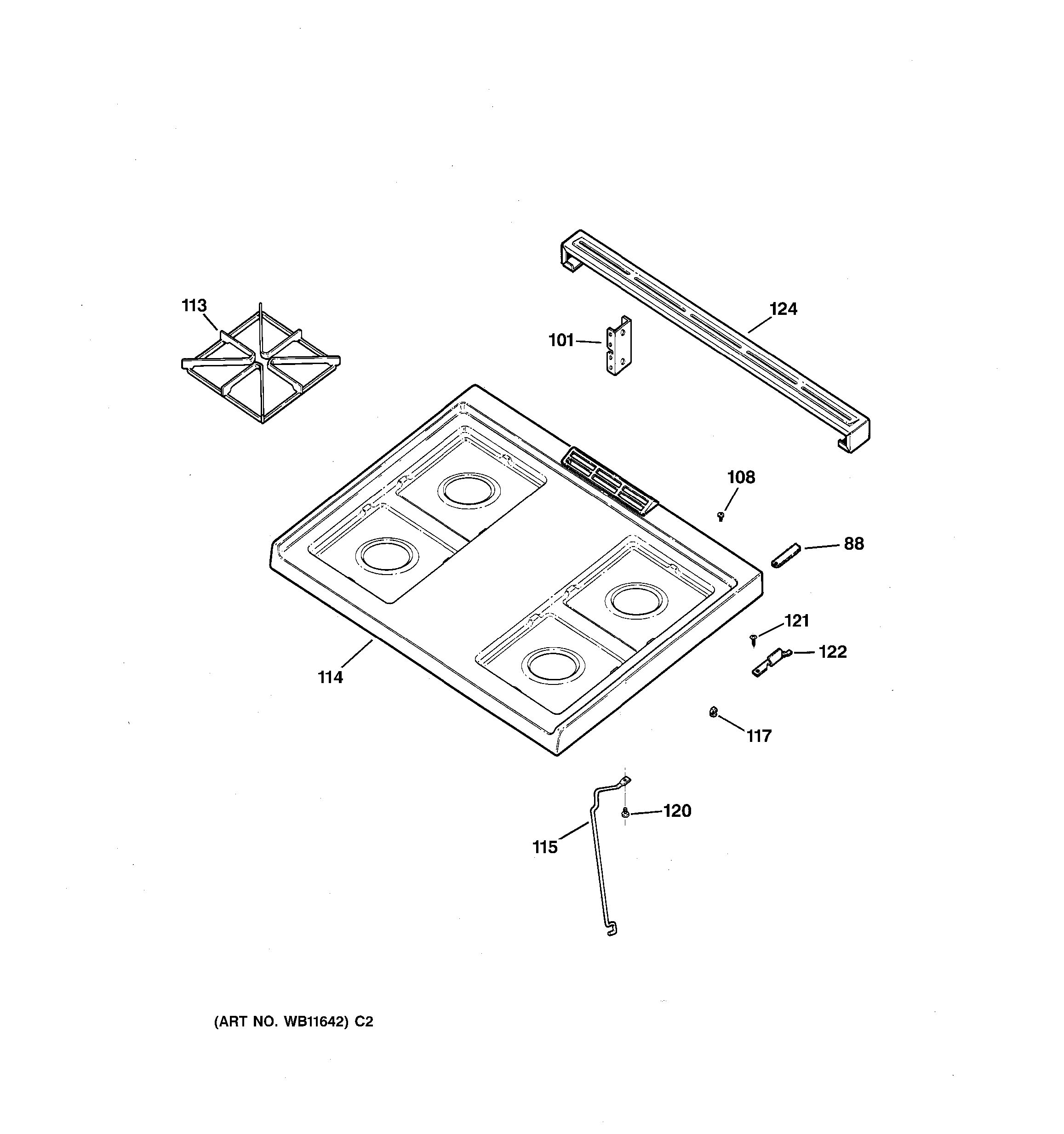 Assembly View for CONTROL PANEL & COOKTOP | JGSS05DEM2BB