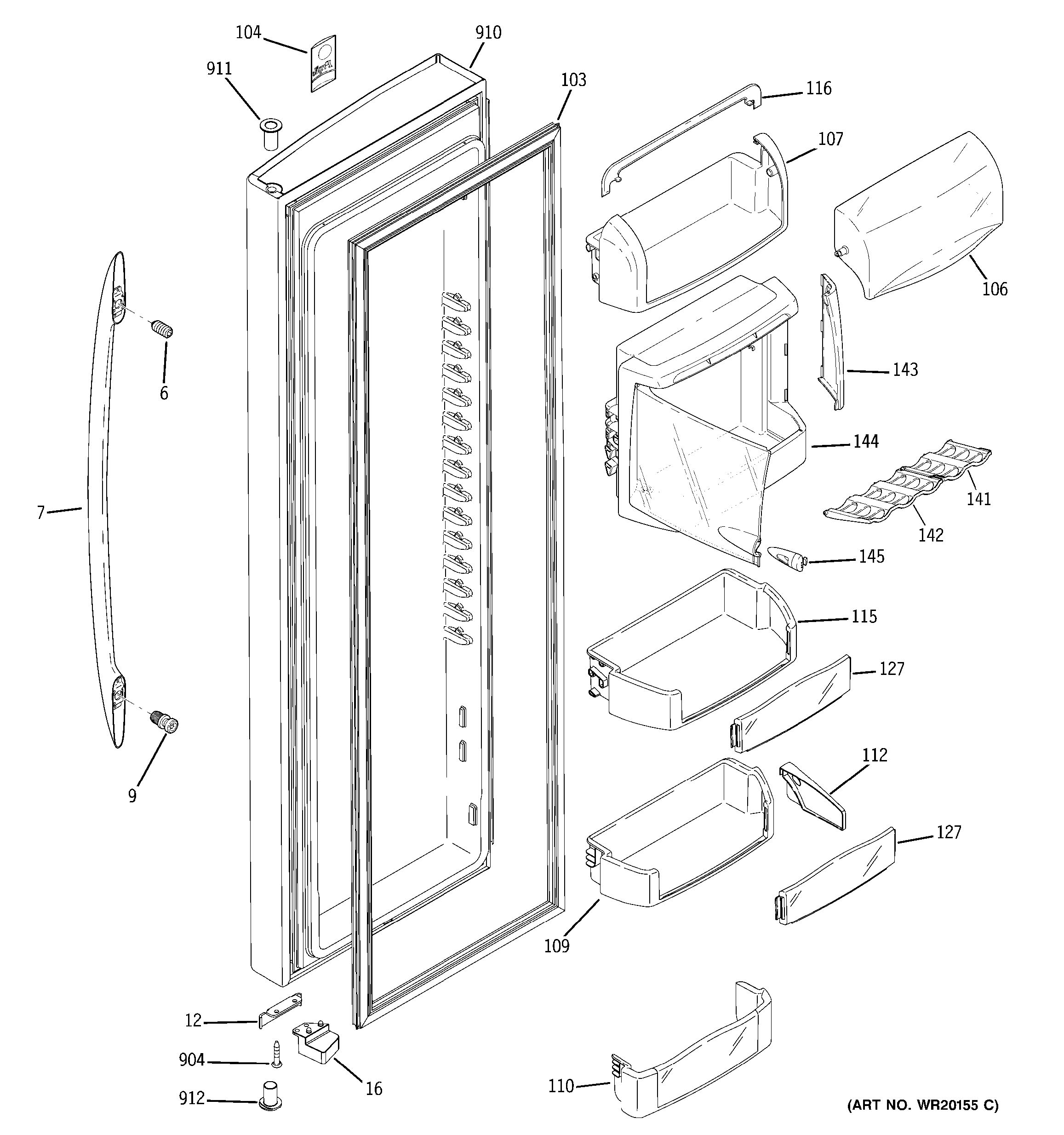 Assembly View for FRESH FOOD DOOR | PSDS5YGXCFSS