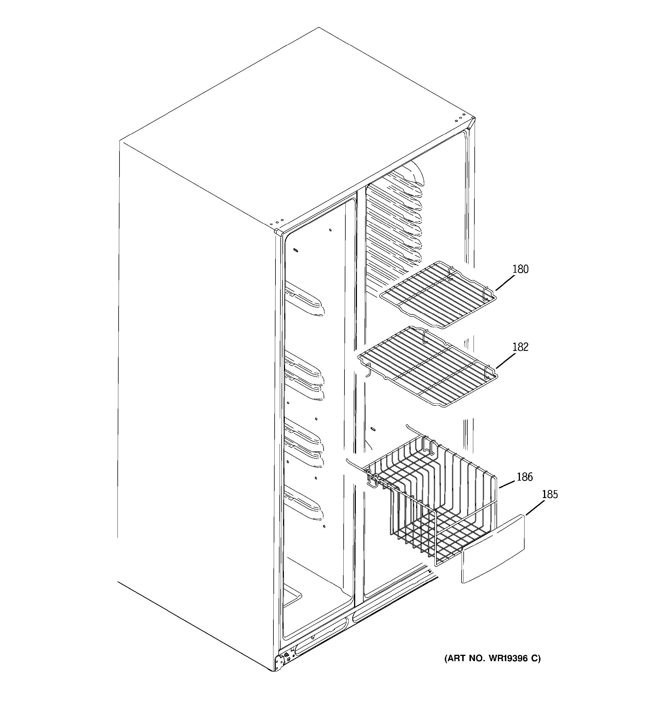Assembly View for FREEZER SHELVES | GSCS3PGXBFSS