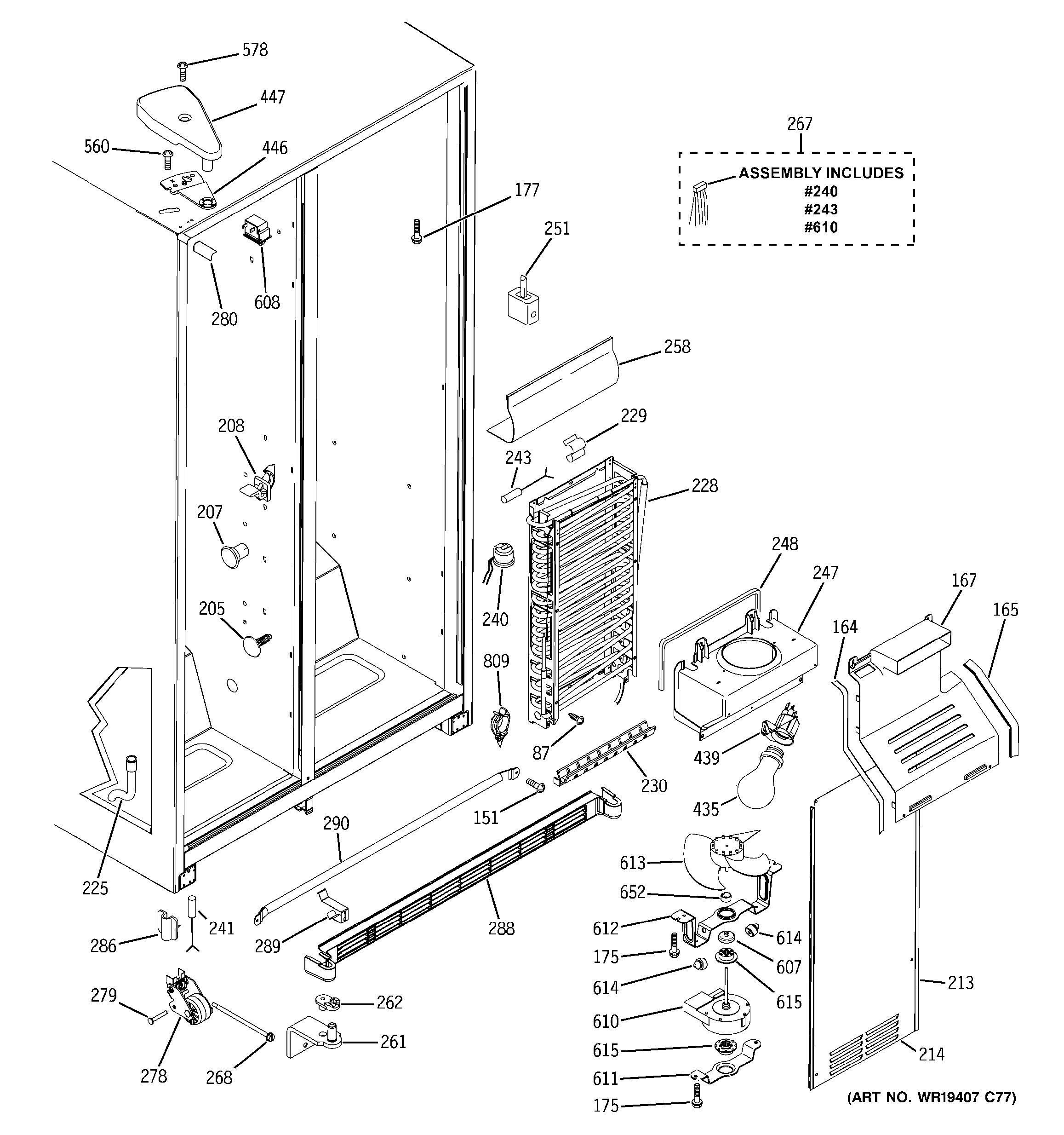 Assembly View for FREEZER SECTION | GSH25JFTABB