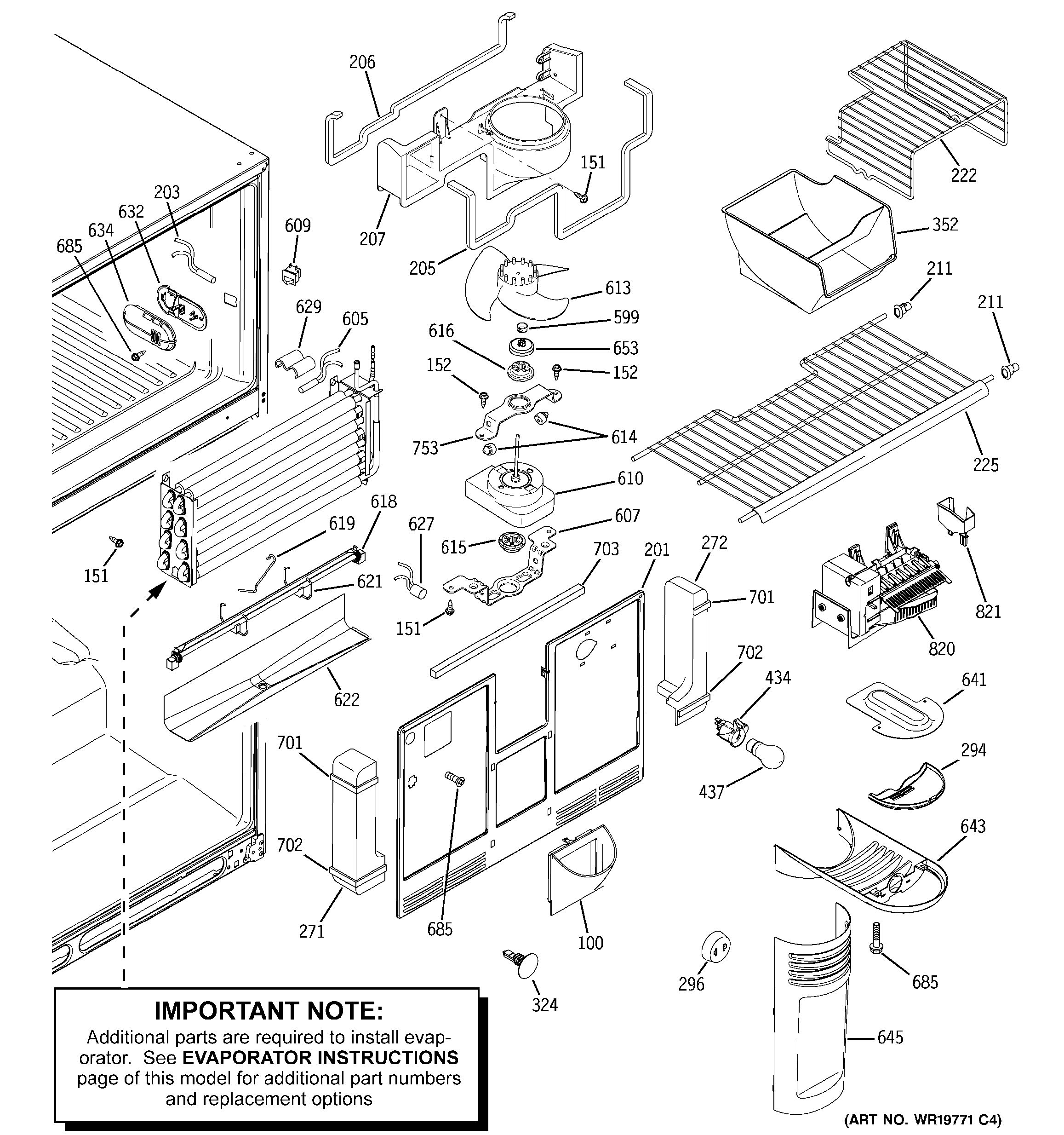 Assembly View for FREEZER SECTION | PTS25SHSCRSS