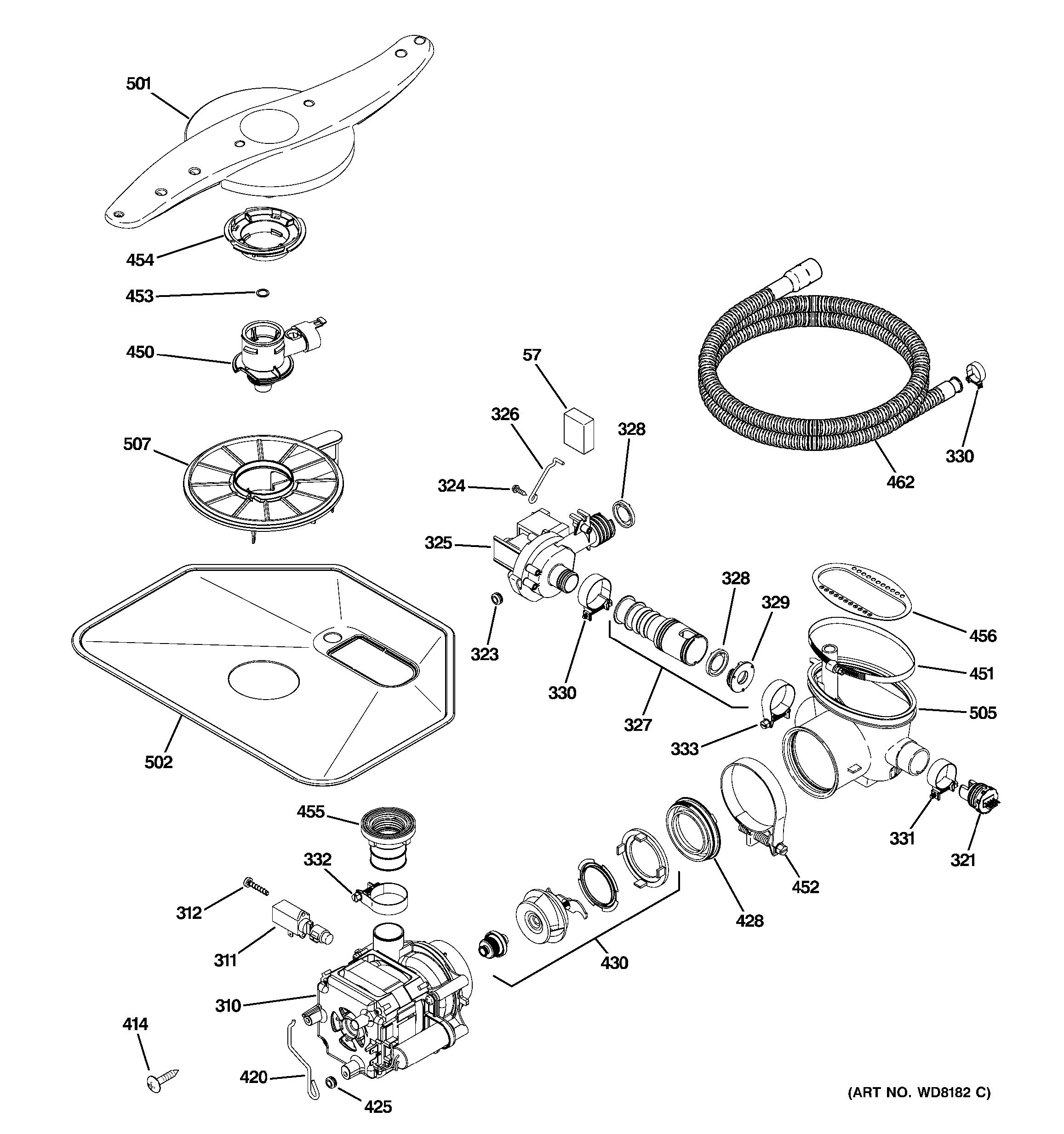 Assembly View for MOTOR-PUMP MECHANISM | PDW9980N00SS