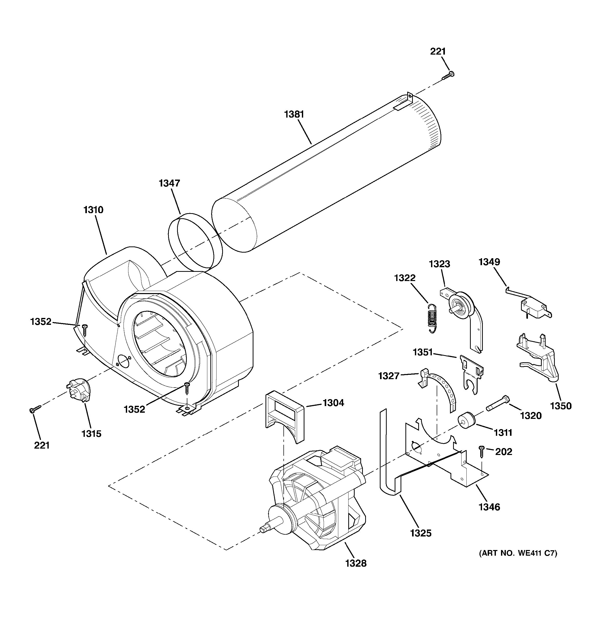 Assembly View for MOTOR | DPXH46GF0WW