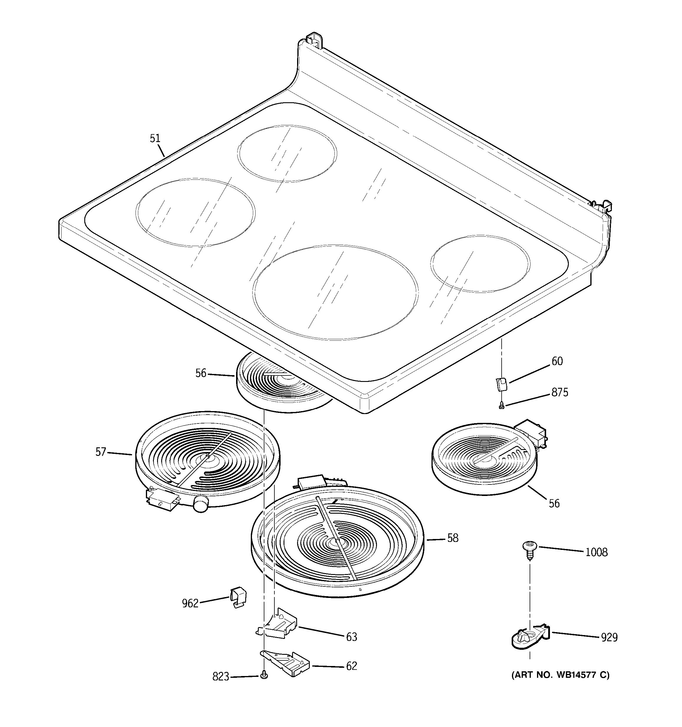 Assembly View for COOKTOP | JB640DP1BB