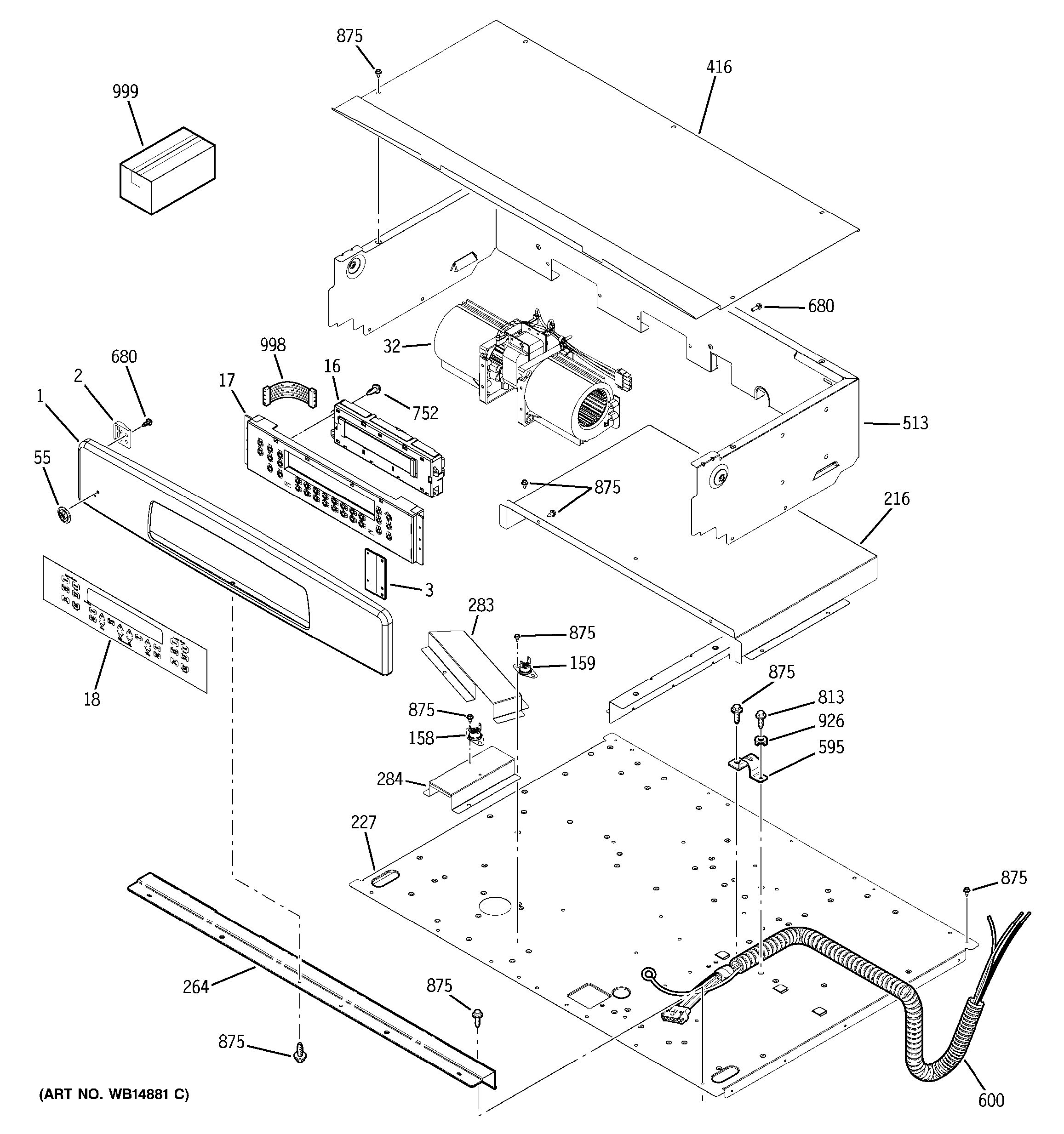 Assembly View for CONTROL PANEL | JTP55SP1SS