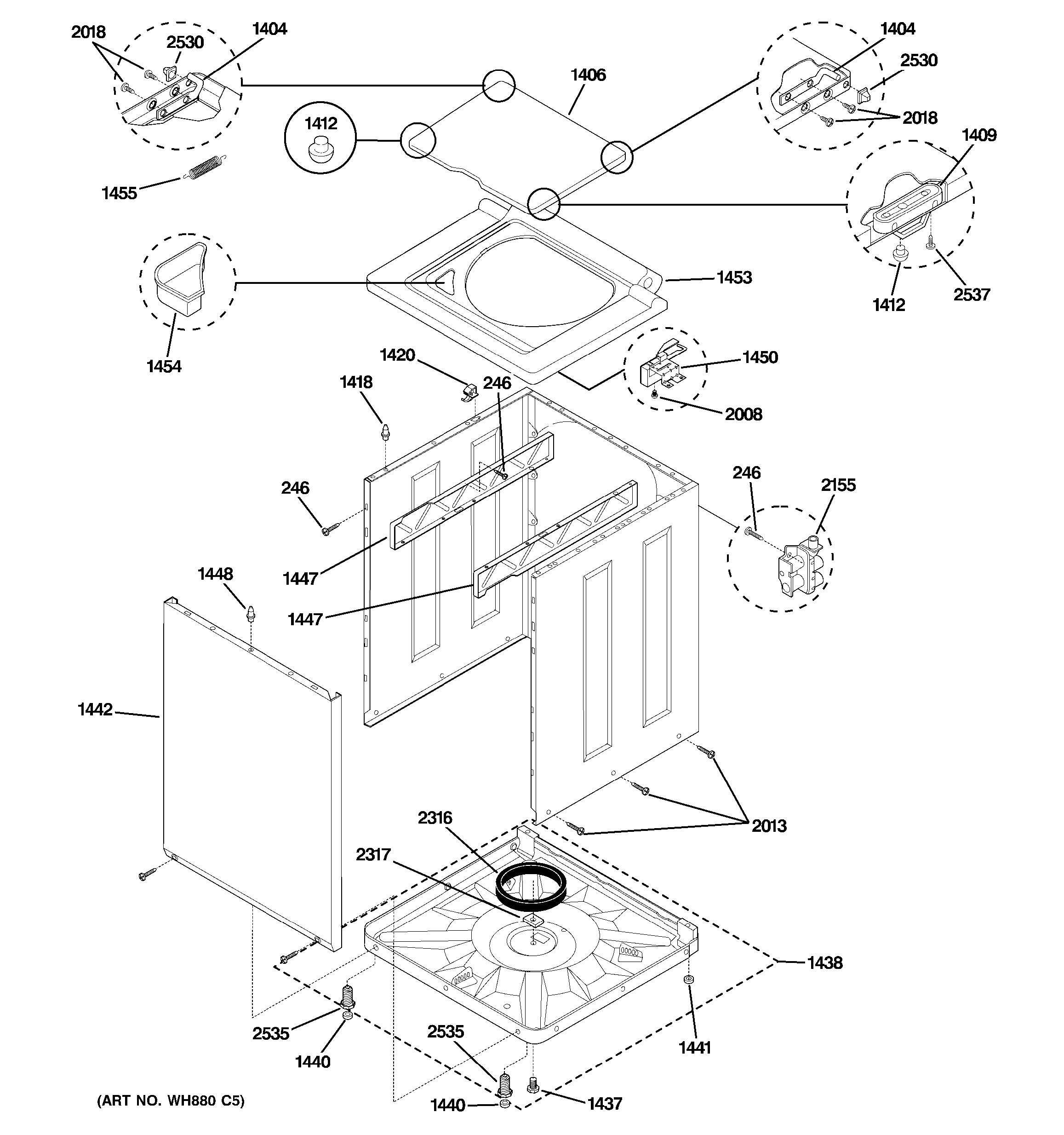 Assembly View for CABINET & TOP PANEL | WSM2700HEWWW