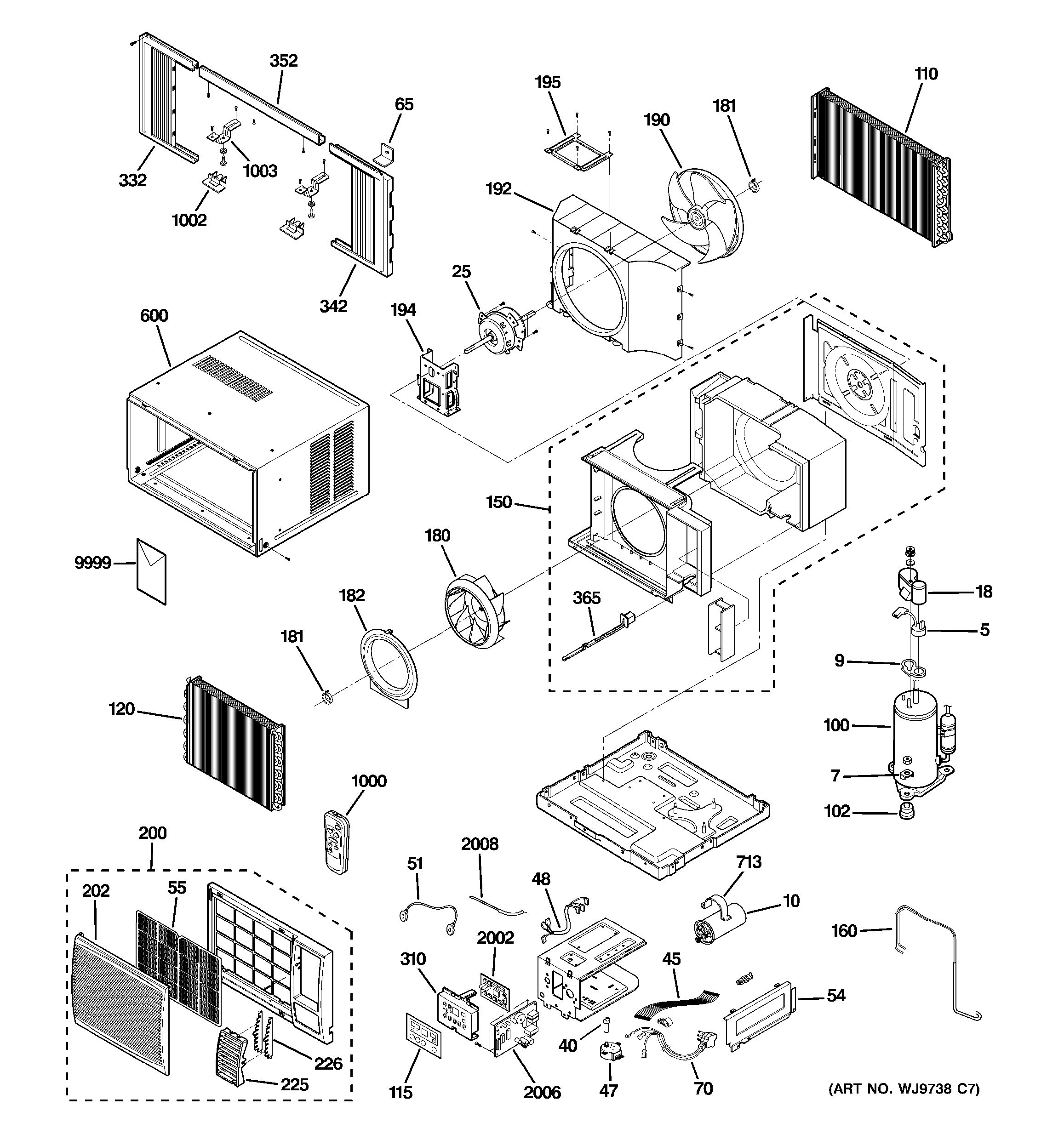 Assembly View for ROOM AIR CONDITIONER | AGM08LJG1
