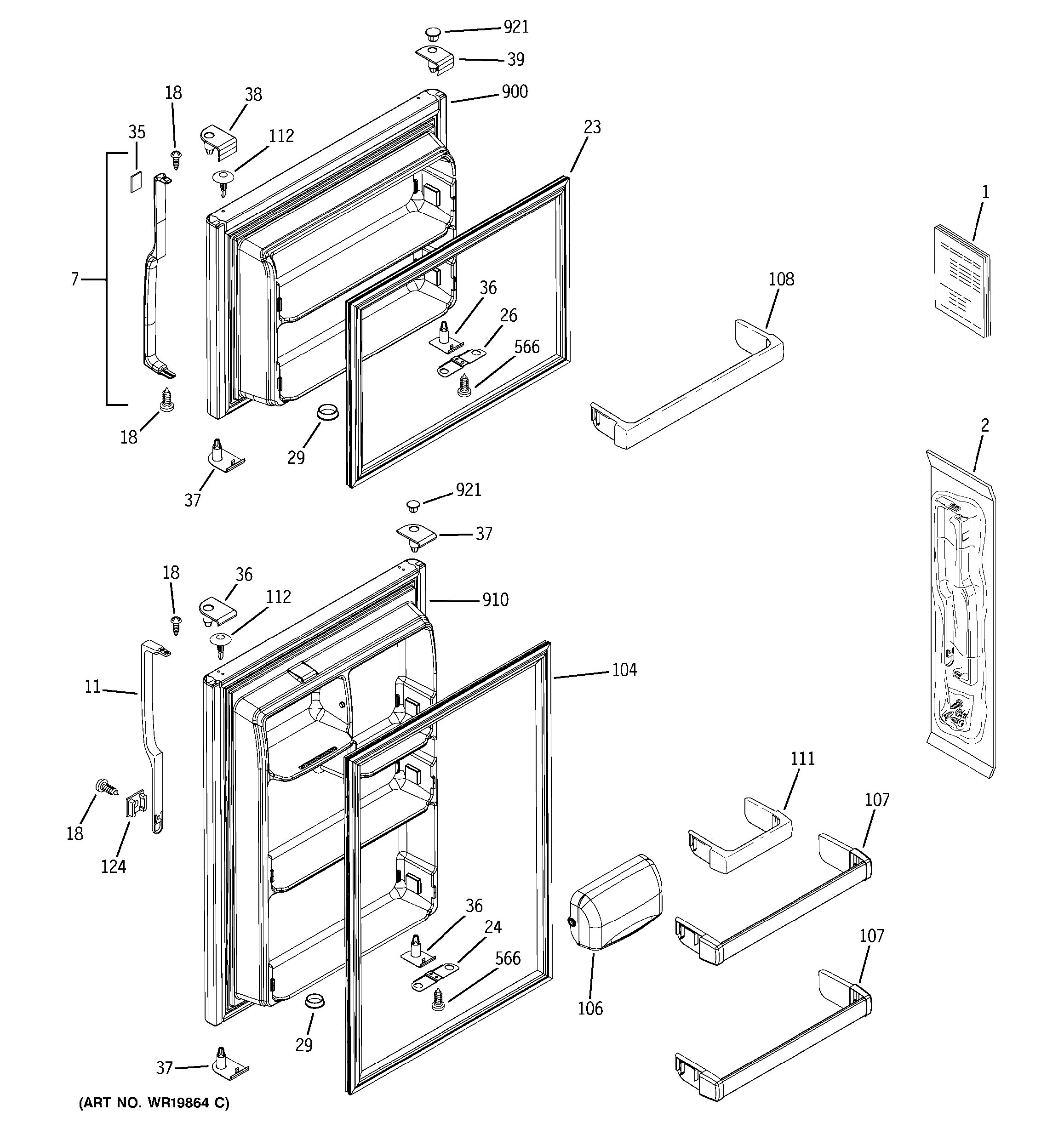 Assembly View for DOORS | GTH18DBXCRWW