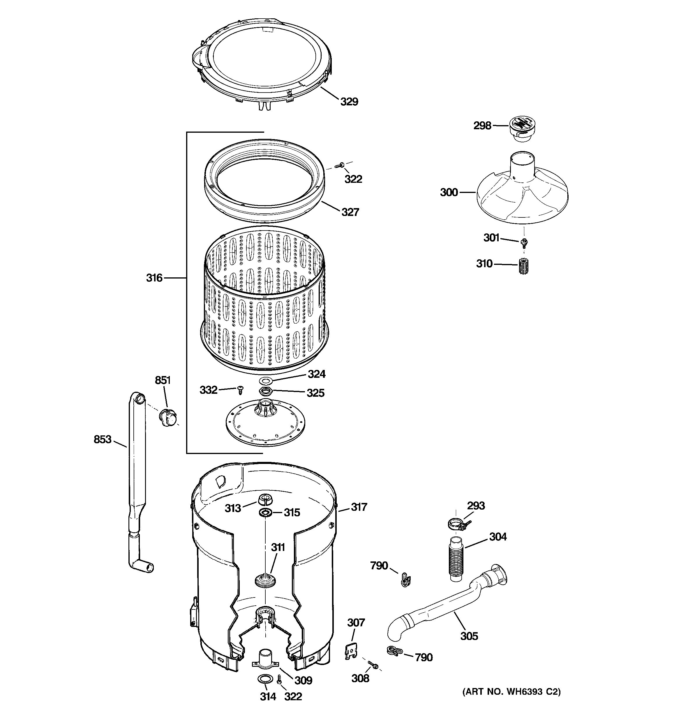 Assembly View for TUB, BASKET & AGITATOR | WPRE8150K2WT