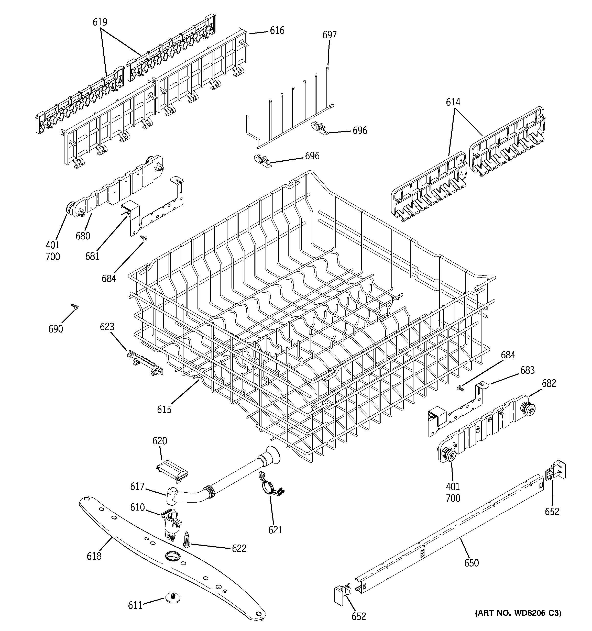 Assembly View for UPPER RACK ASSEMBLY | GLD6904R10WW