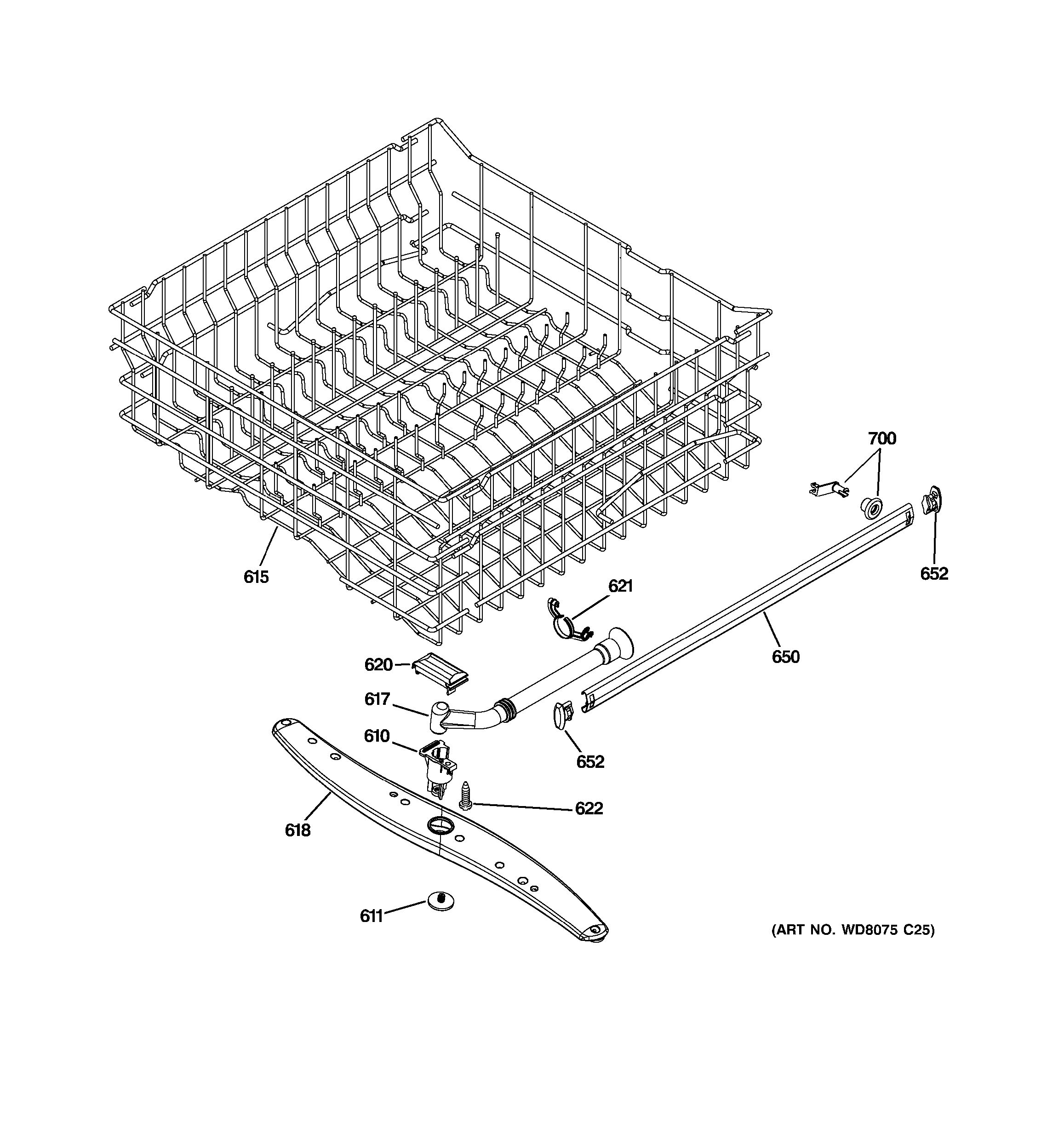 Assembly View for UPPER RACK ASSEMBLY | GLD2800T05WW
