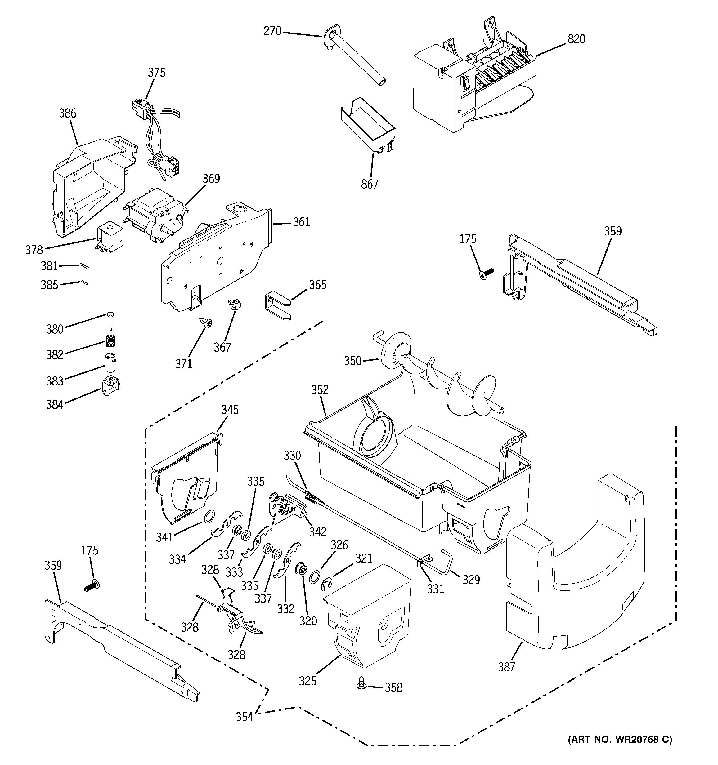 Assembly View for ICE MAKER & DISPENSER | LSHS6LGZBCSS