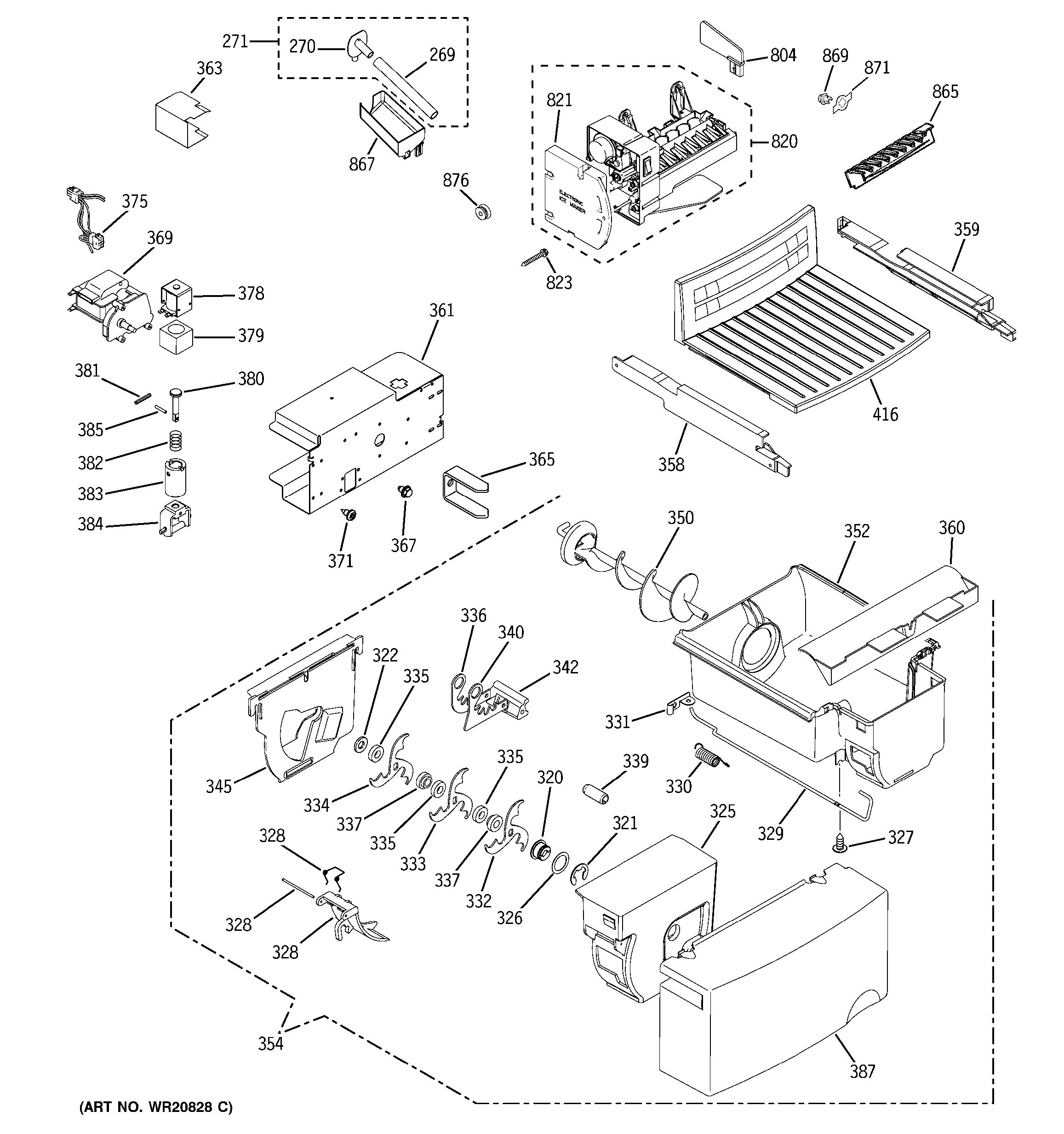 Assembly View for ICE MAKER & DISPENSER | GSH25JSBBSS