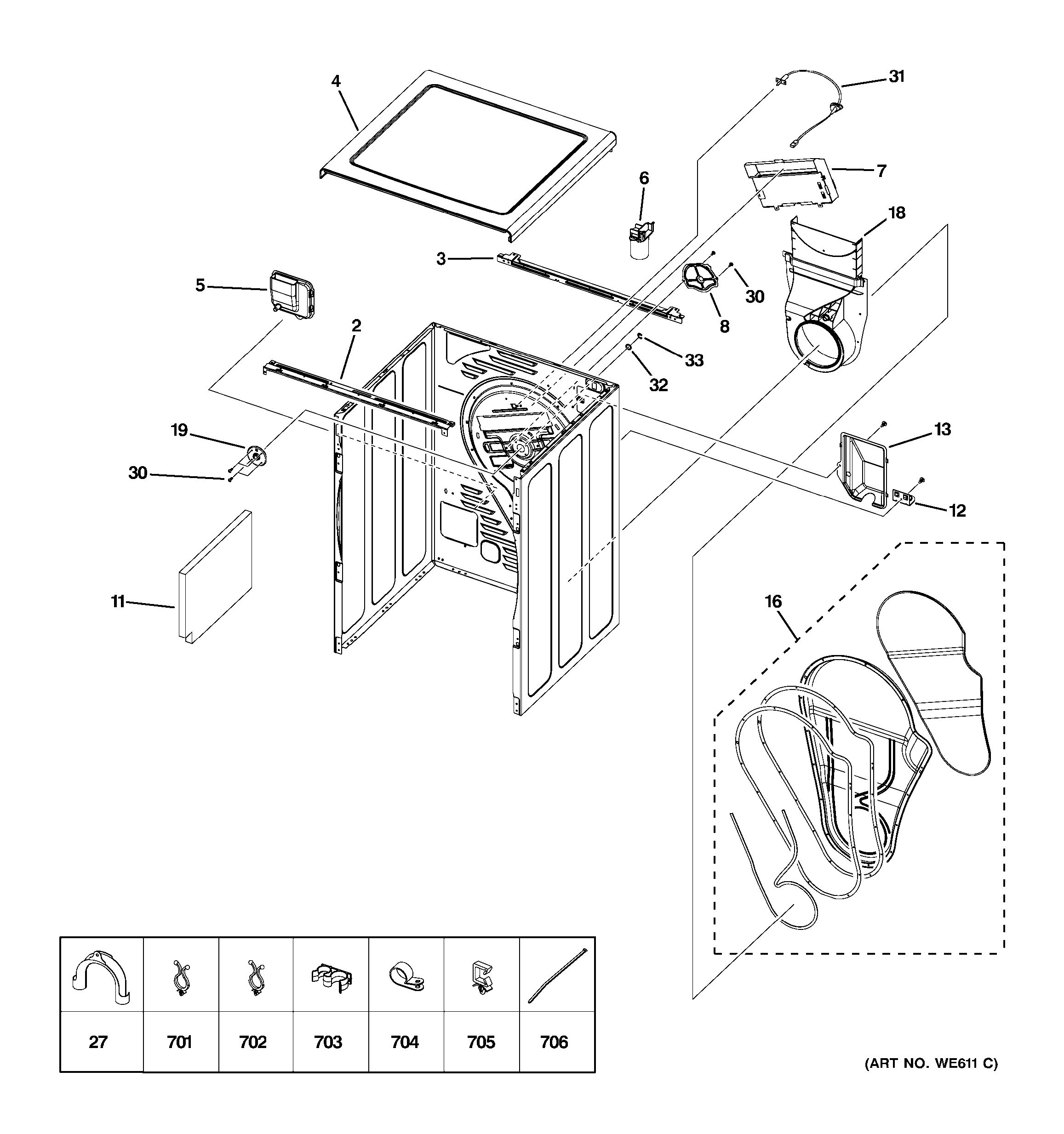 Assembly View for CABINET & TOP PANEL | DCCH480EK0WW