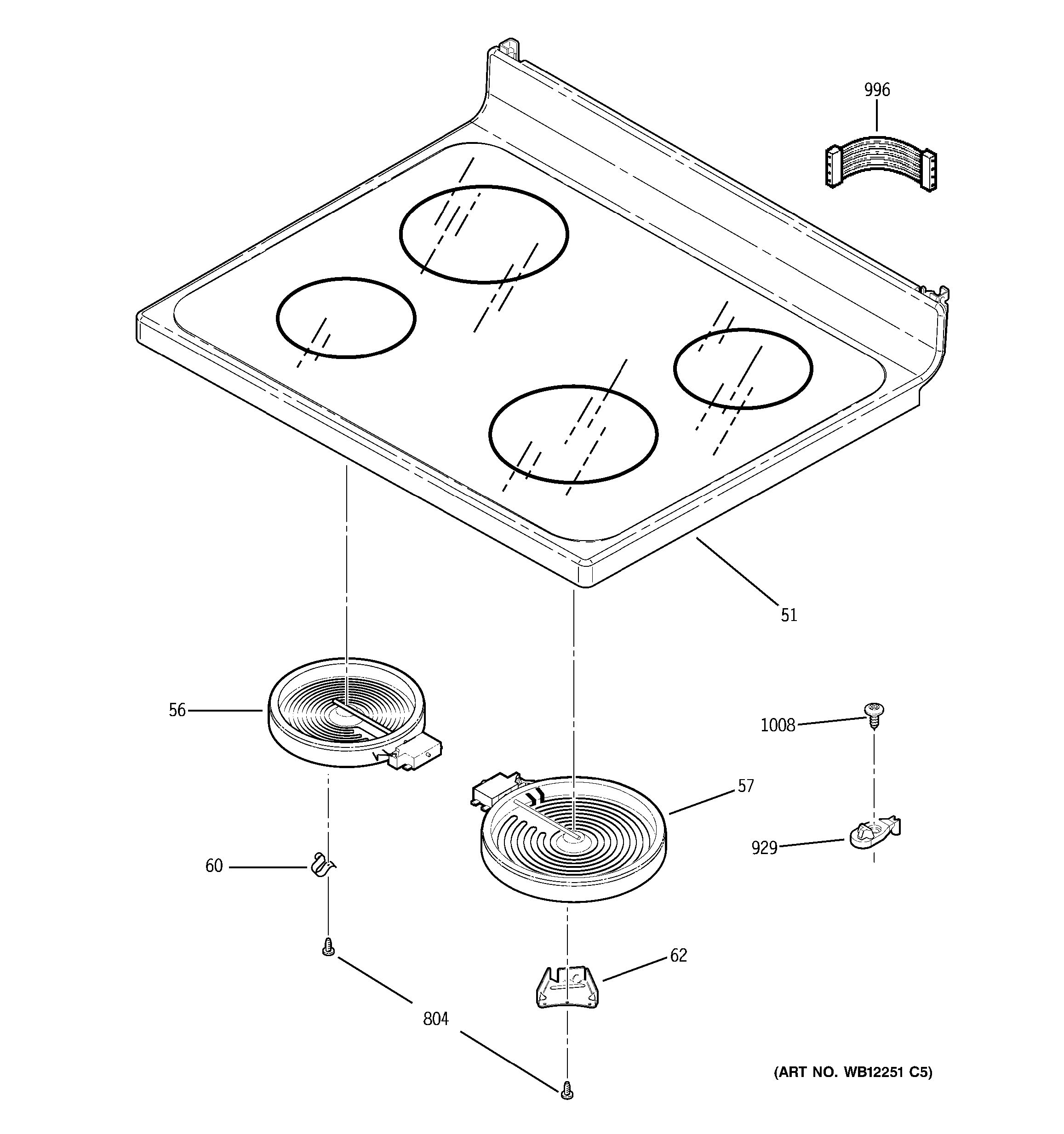 Assembly View for COOKTOP | JBS55DM4WW