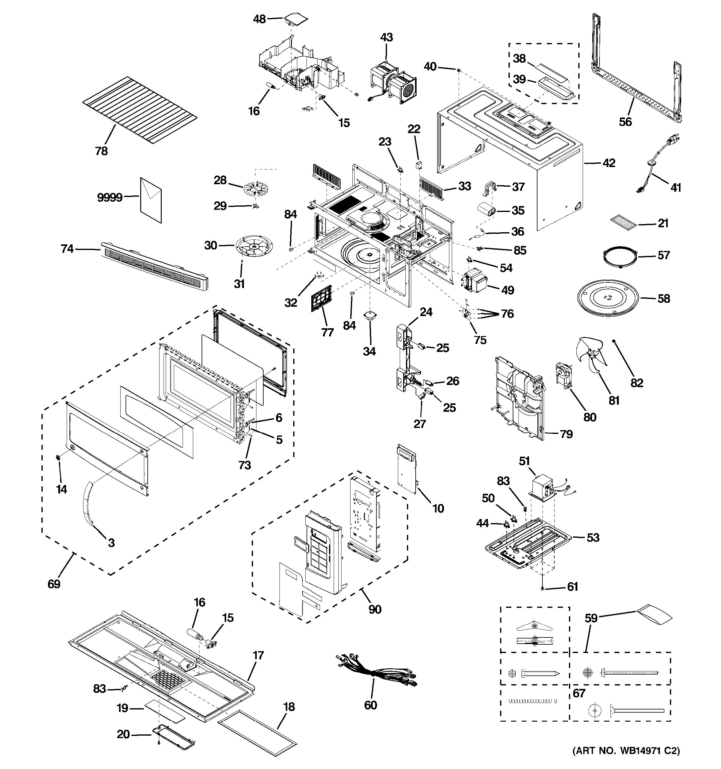 Assembly View for MICROWAVE | JNM1541MP2SA