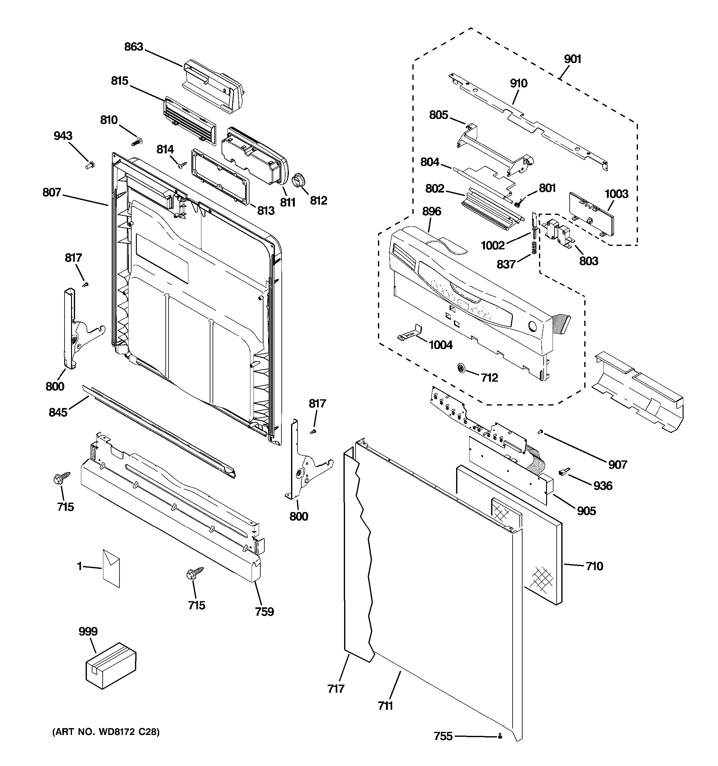 Assembly View for ESCUTCHEON & DOOR ASSEMBLY | GLD4408R10WW