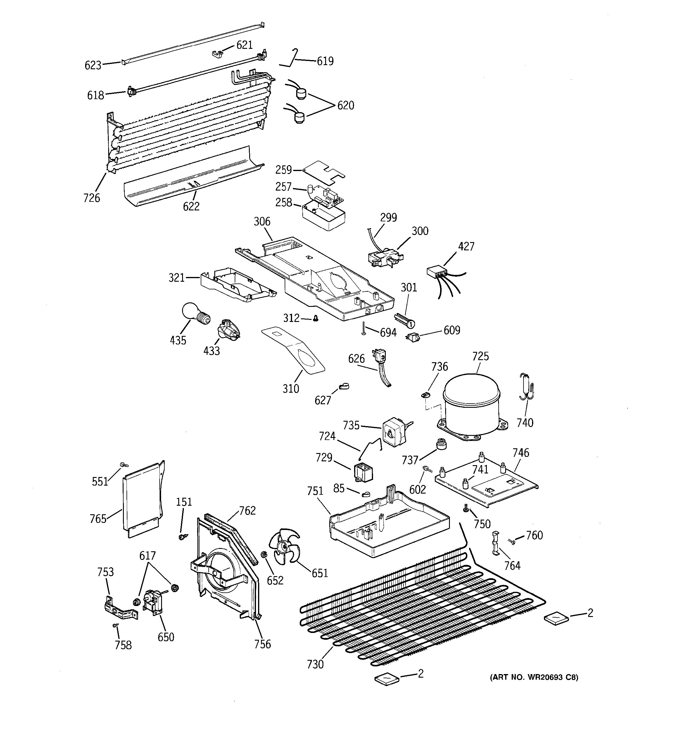 Assembly View for UNIT PARTS | HTH17CBC2RWW