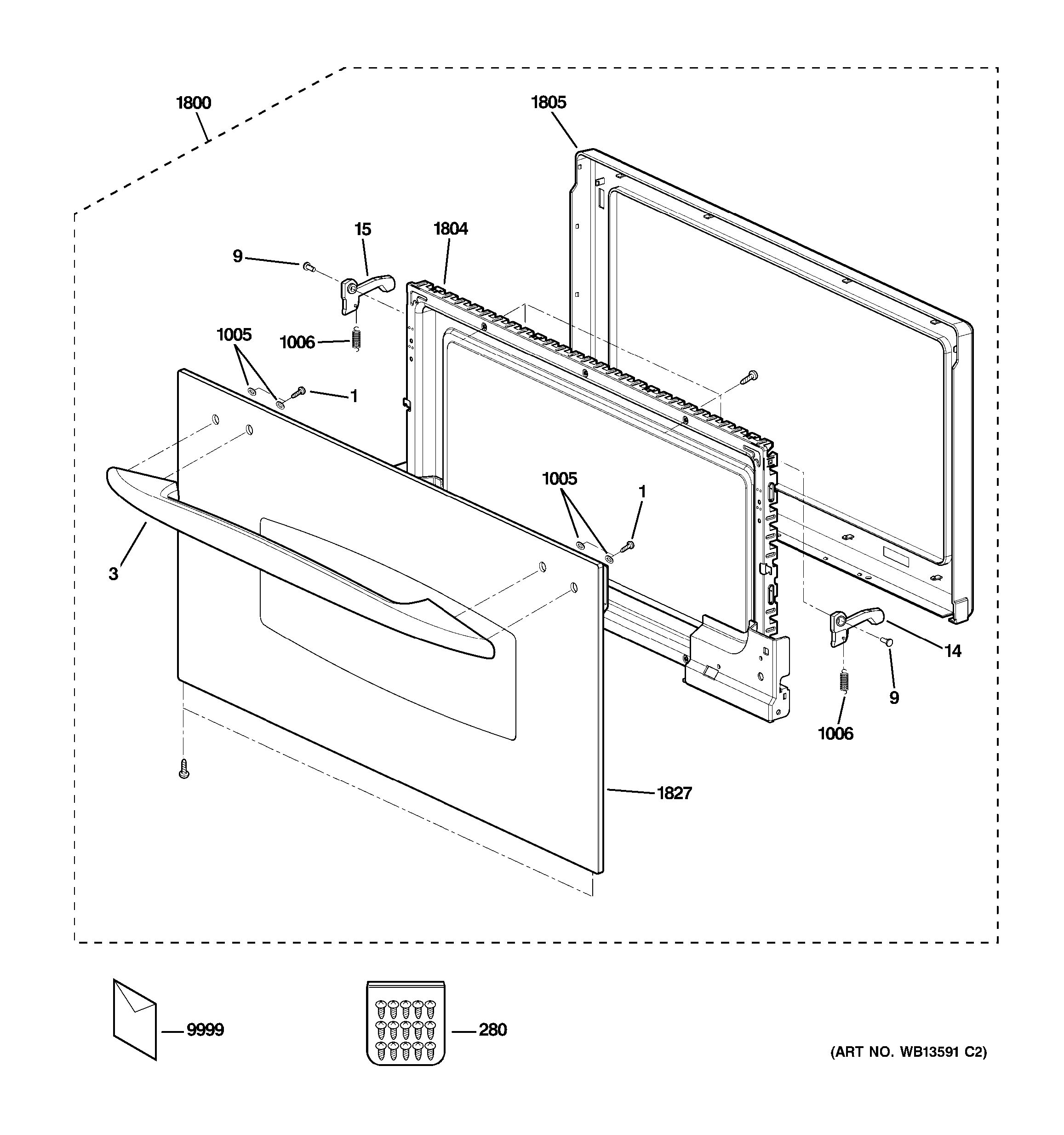 Assembly View for DOOR PARTS | PSB1001NSS01