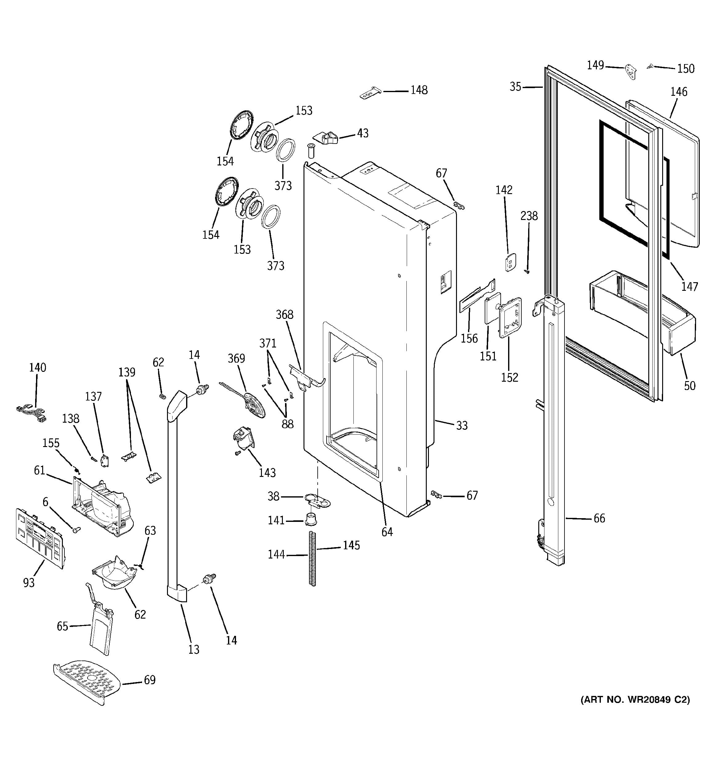 Assembly View for DISPENSER DOOR | CFSP5RKBCSS