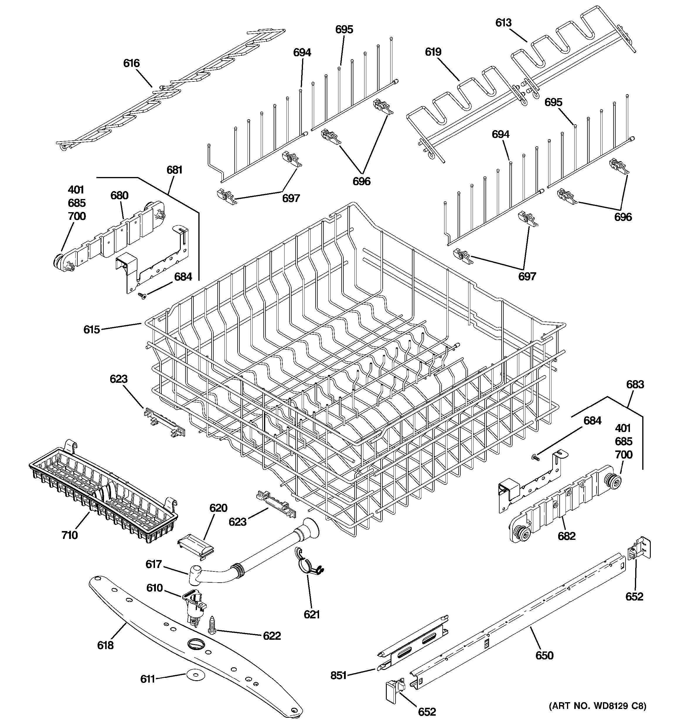 Assembly View for UPPER RACK ASSEMBLY | ZBD6890N00II