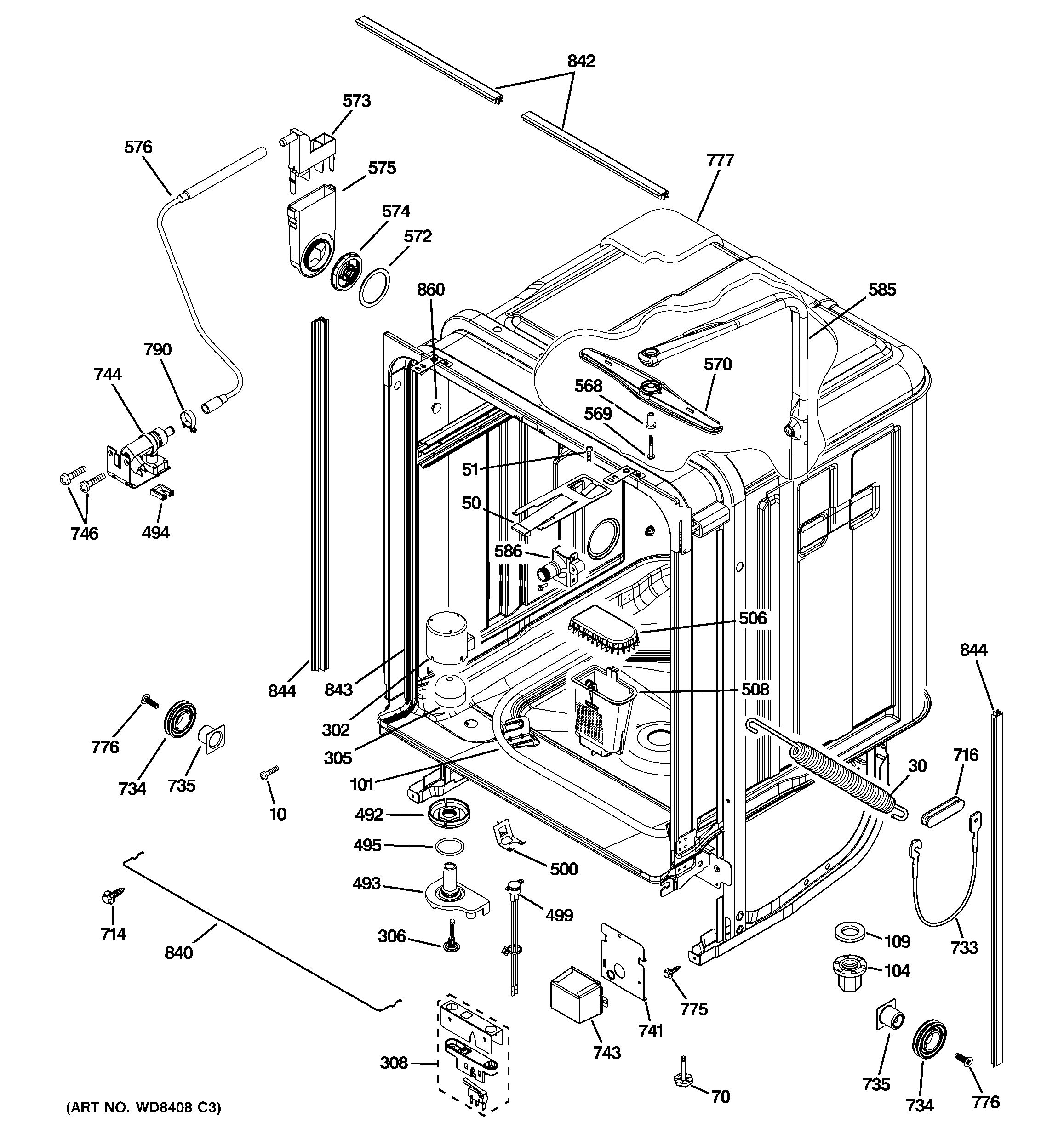 Assembly View for BODY PARTS | GDWF160V55SS