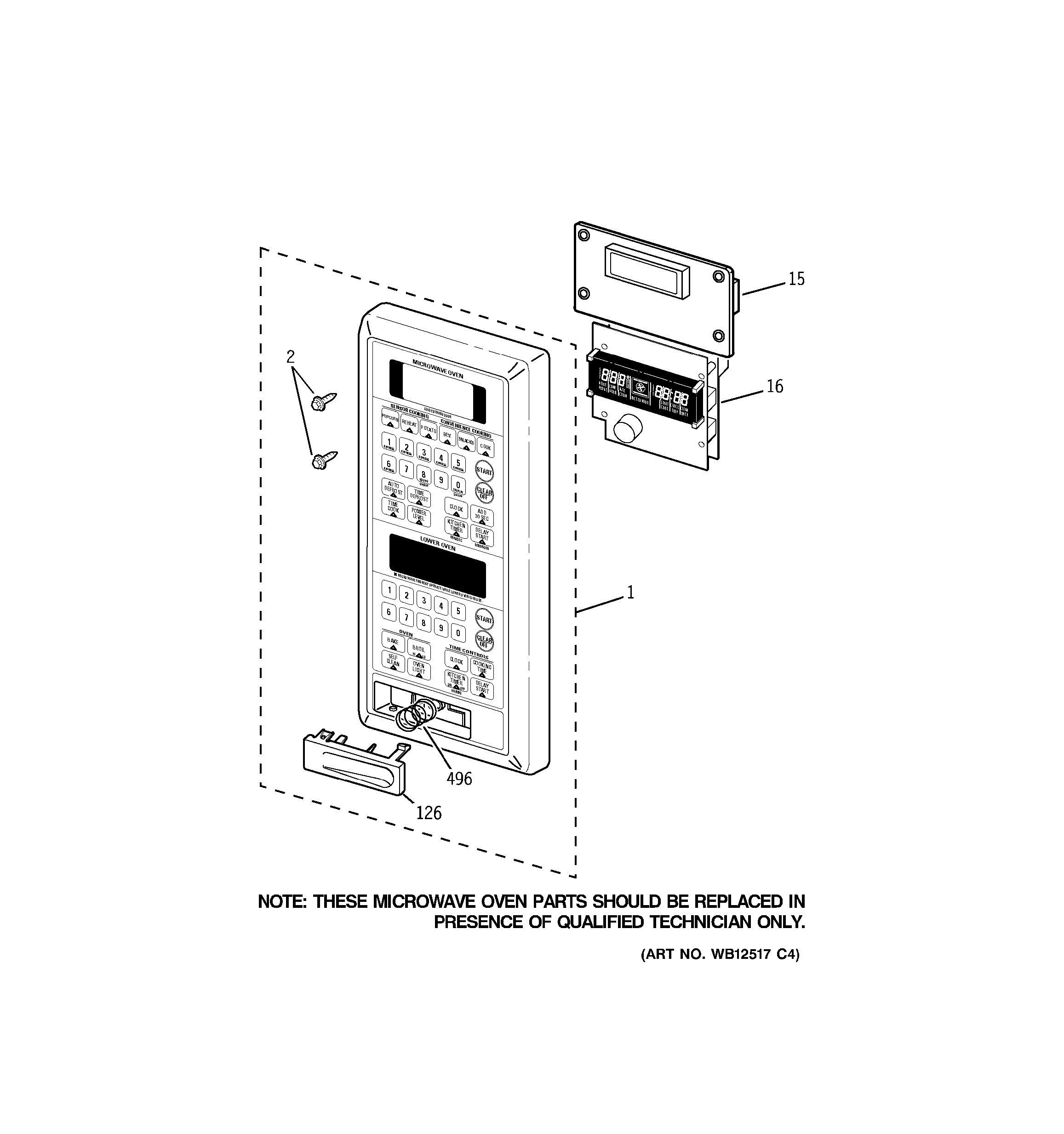 Assembly View for MICROWAVE CONTROL PANEL | JKP90SM1SS