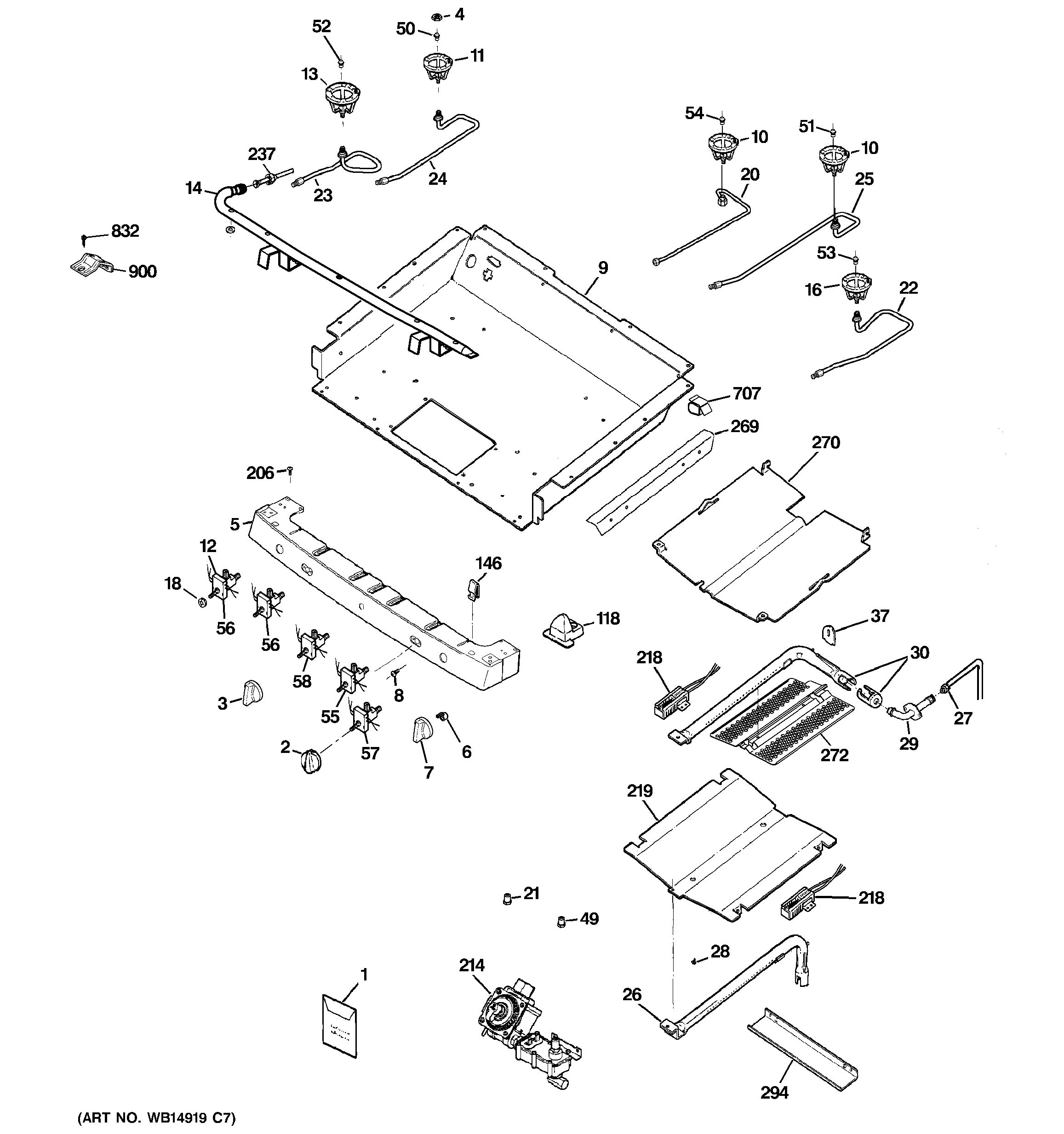 Assembly View For GAS BURNER PARTS PGB910DET1BB assembly-view-for-gas-burner-parts-pgb910det1bb