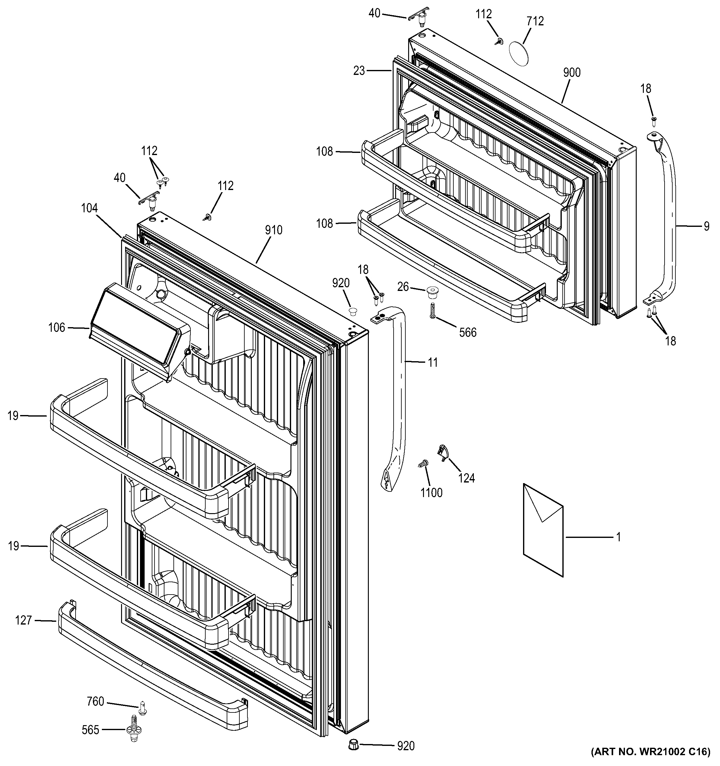 Assembly View for DOORS | GTH18GBDERCC