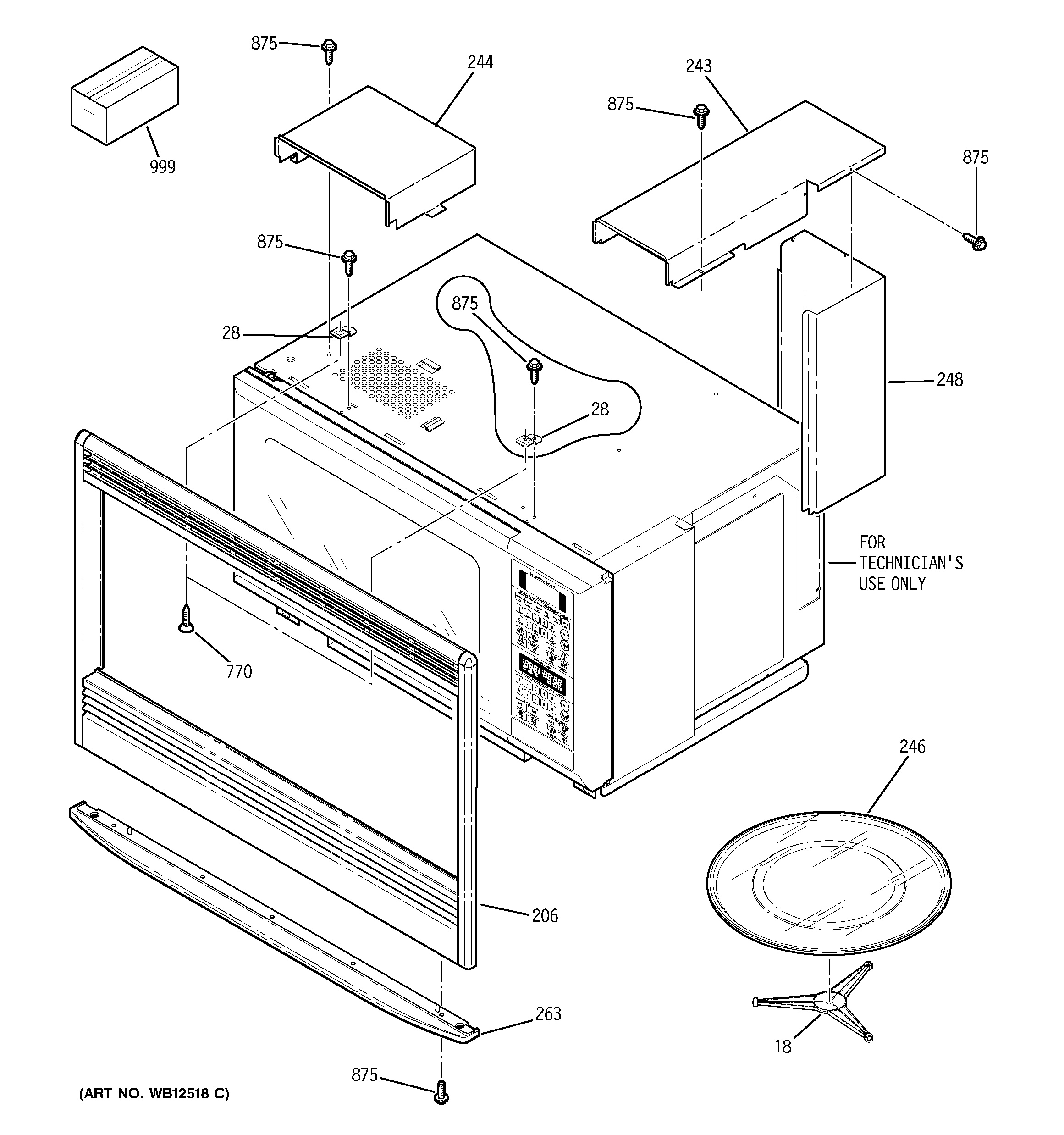Assembly View for MICROWAVE ENCLOSURE | JKP90DP3WW