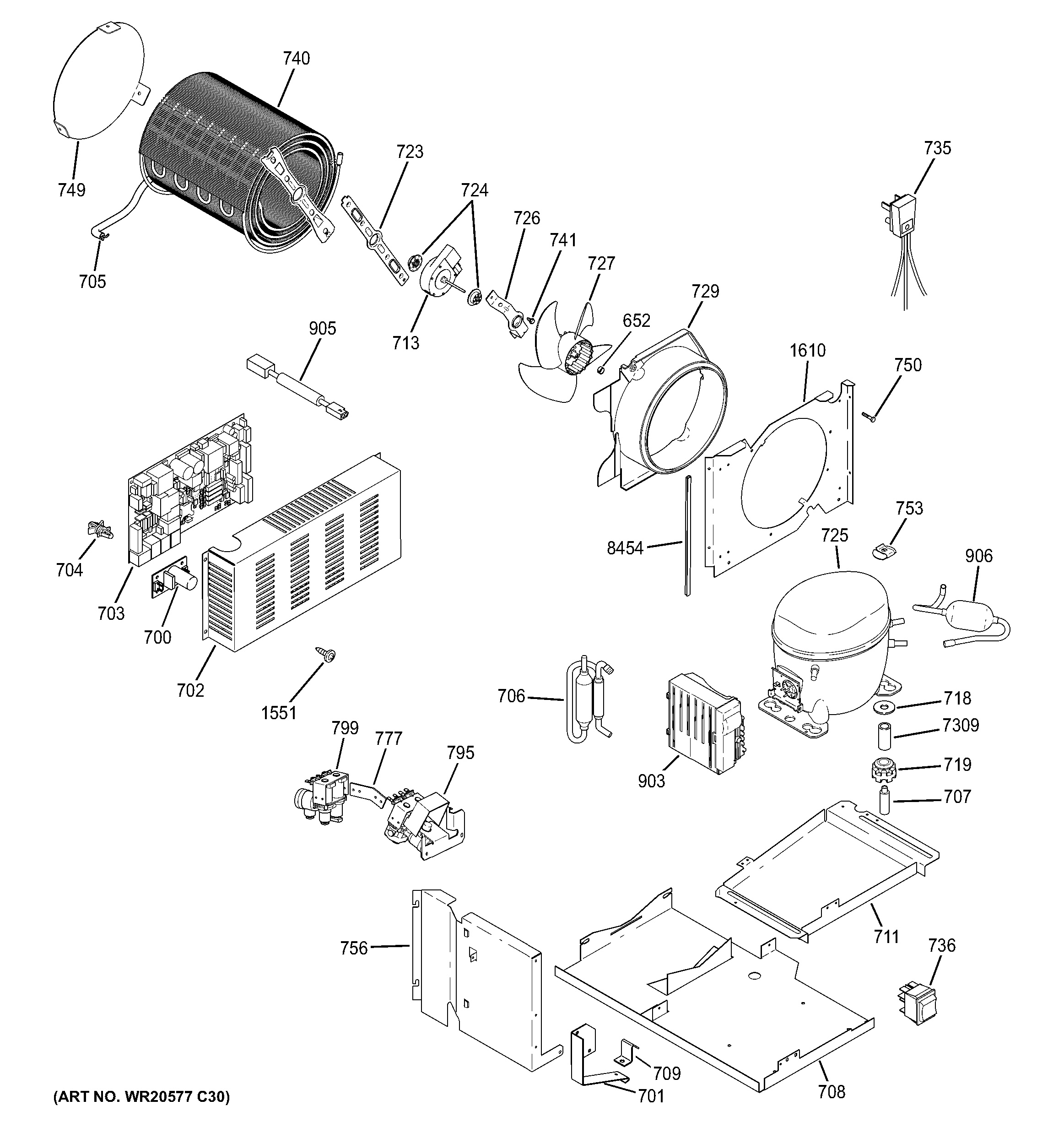 Assembly View for MACHINE COMPARTMENT | ZISB480DXB