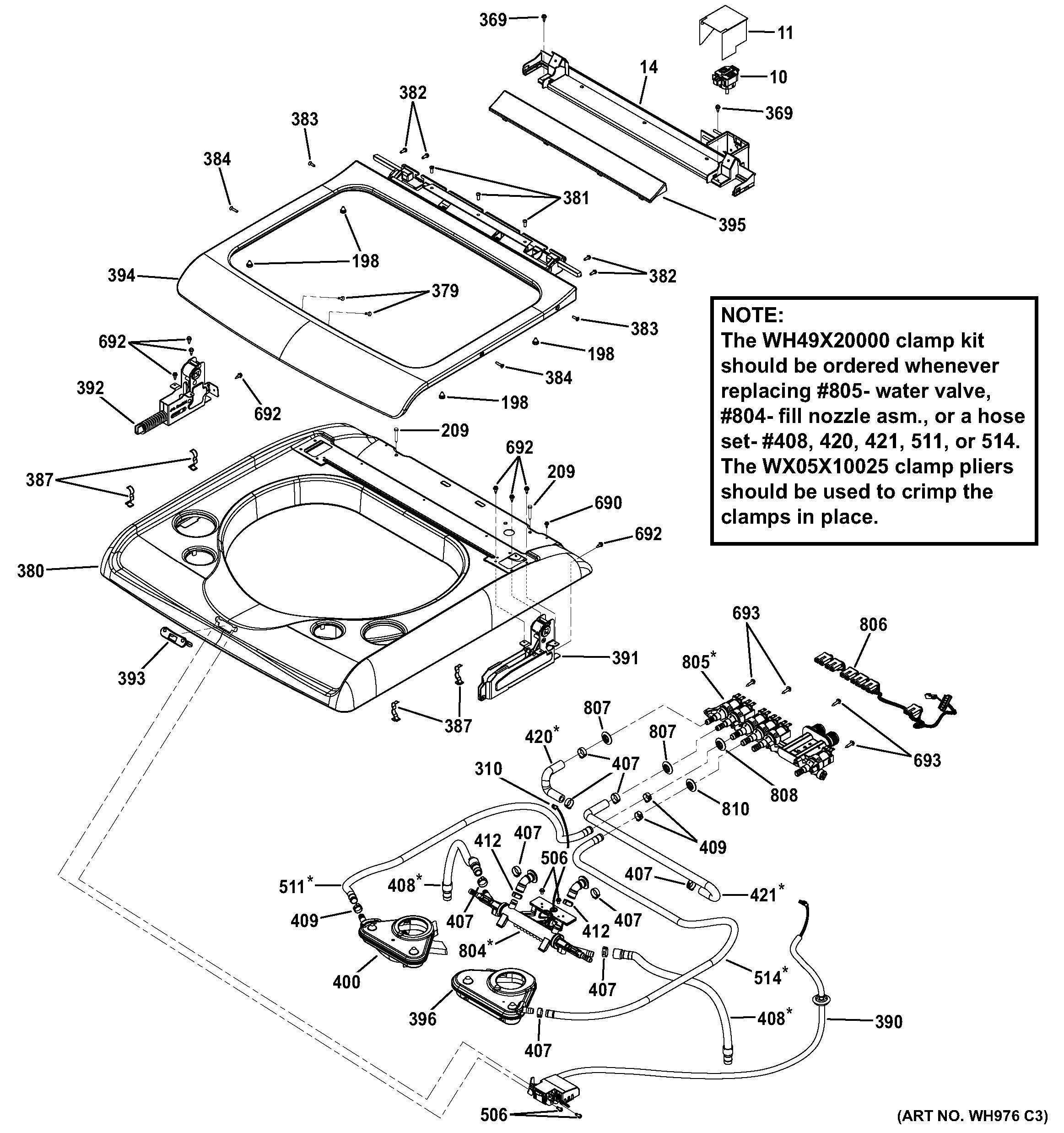 Assembly View for TOP PANEL & LID | GTWS8655D0MC